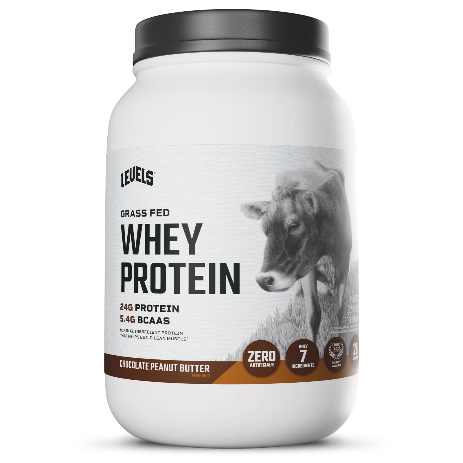 Levels, Grass Fed Whey Protein Powder, 2LB, Chocolate Peanut Butter ...