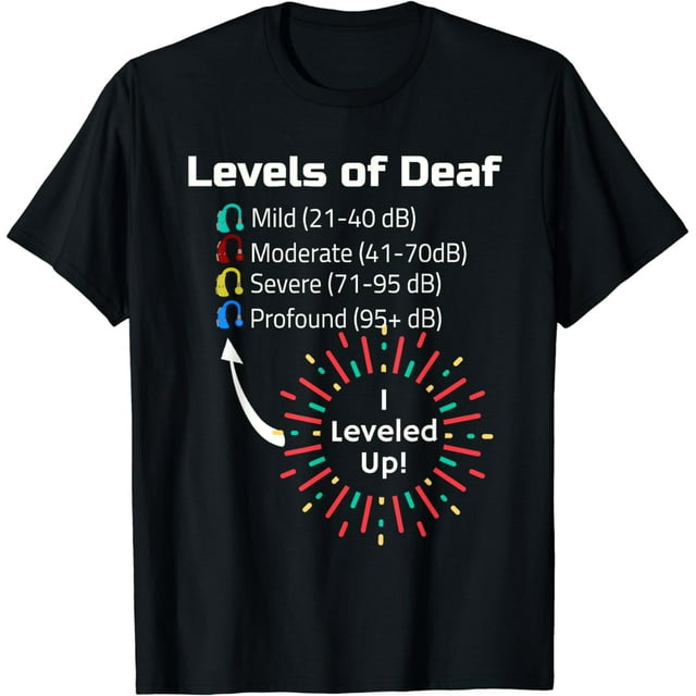 Levels of Deaf Deaf Identity Meme Hearing Impaired Clever T-Shirt ...