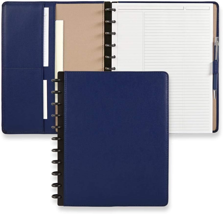 Levenger Circa LevTex Foldover Notebook - Letter French Blue - Walmart.com