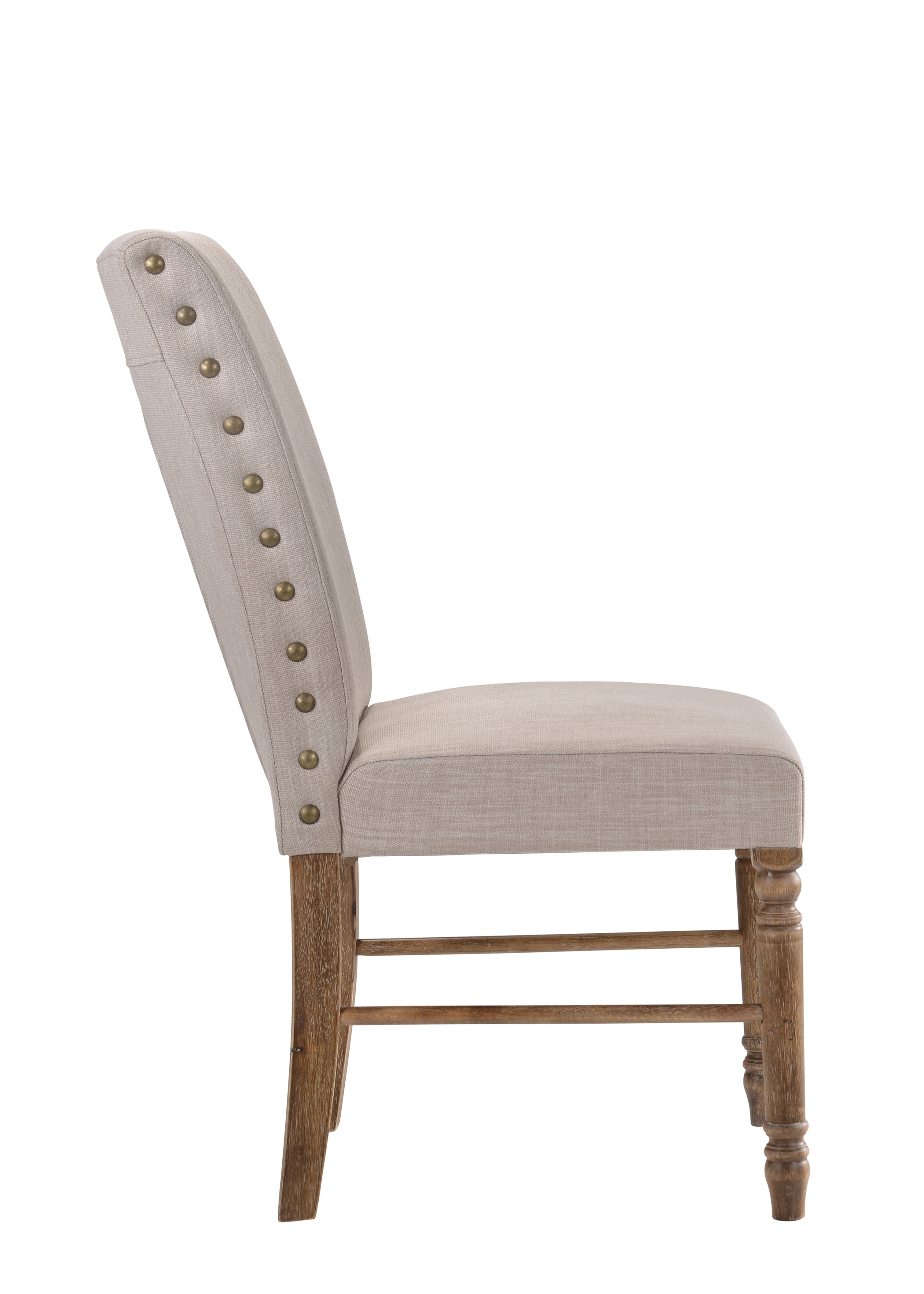 Leventis Cream Linen & Weathered Oak Side Chairs (Set of 2) | Padded ...