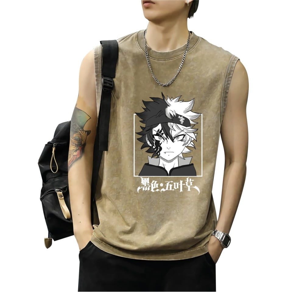 Leveorch Anime Character Asta Washed Tank Top Popular Character Yuno ...