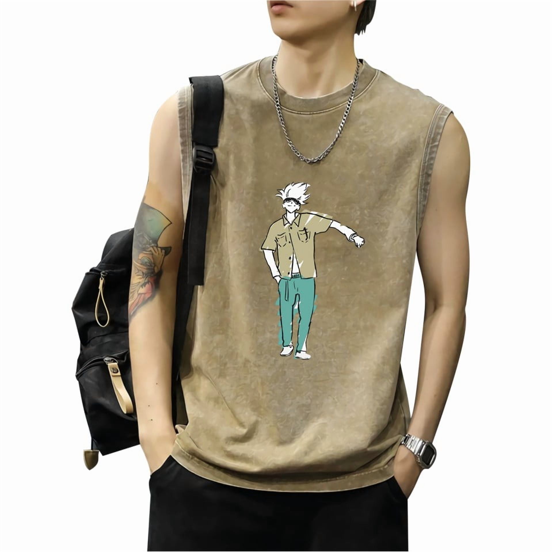 Leveorch Gojo Satoru Tank Top Fushiguro Toji Tank Top Washed Tank Top ...