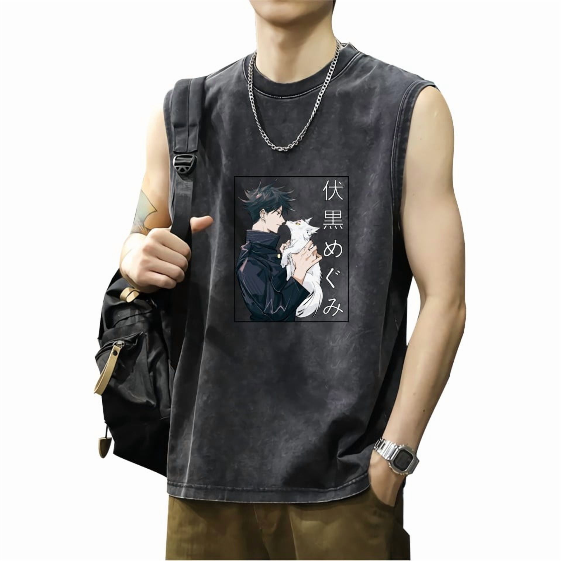 Leveorch Gojo Satoru Tank Top Fushiguro Toji Tank Top Washed Tank Top ...