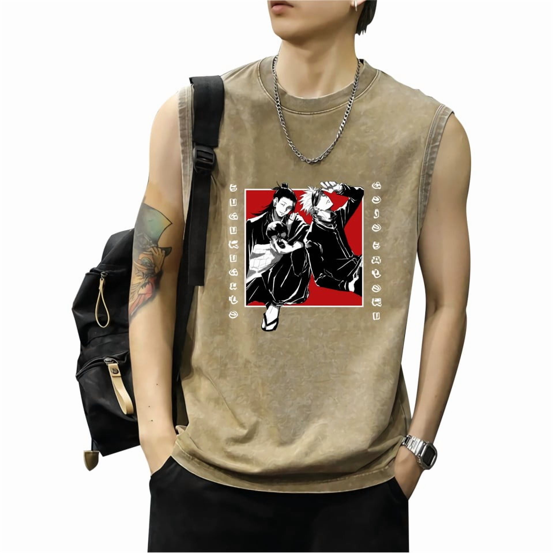 Leveorch Gojo Satoru Tank Top Inumaki Toge Tank Top Washed Tank Top Men ...