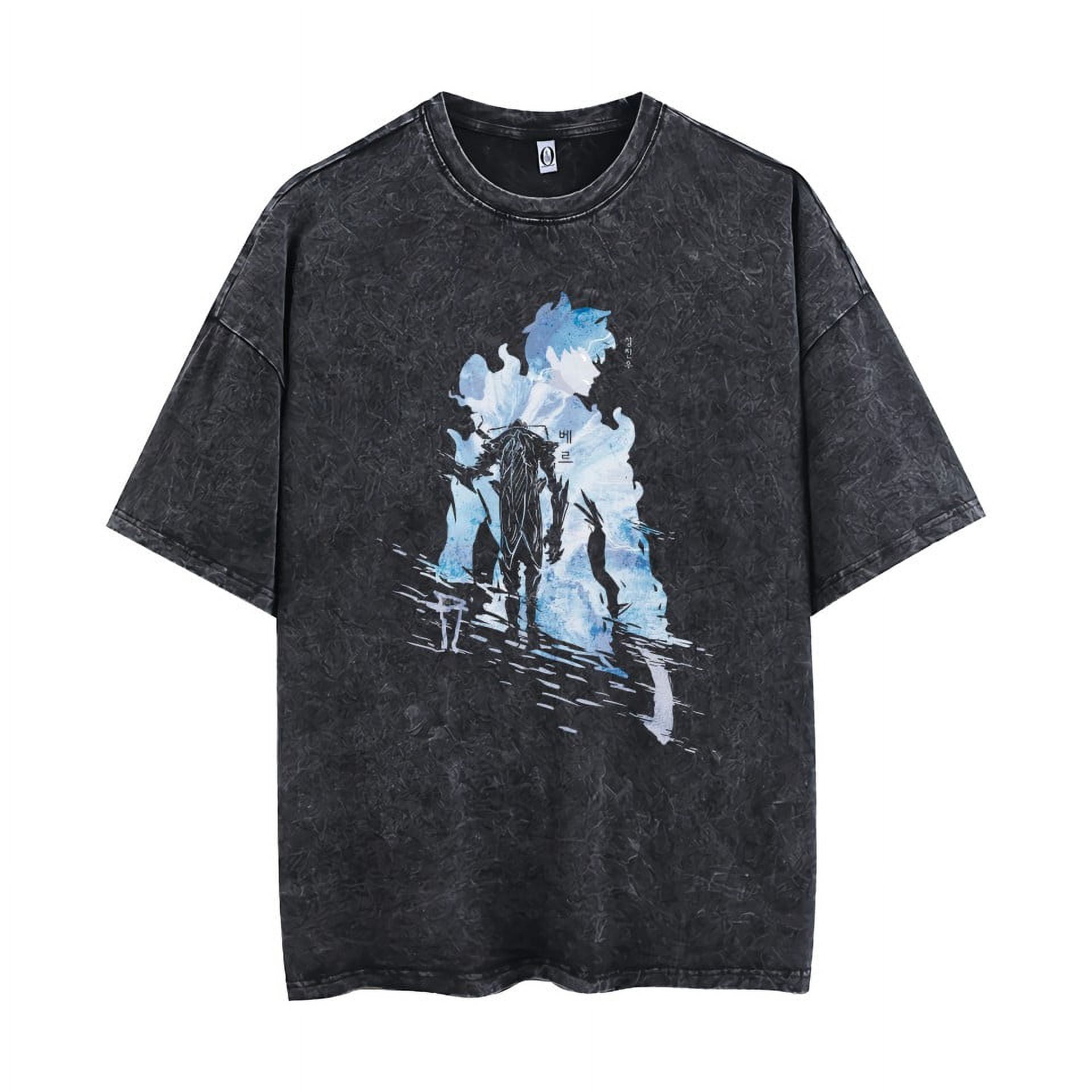 Leveorch Solo Leveling T-Shirt Unisex Short Sleeve Crew Neck Cotton Tee Cosplay Sung Jinwoo Plus ...