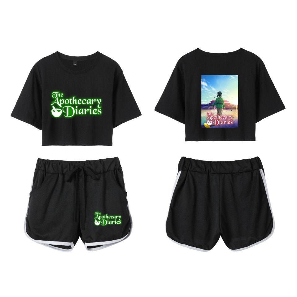 Leveorch The Apothecary Diaries Anime Printed Crop Top and Shorts Suit ...