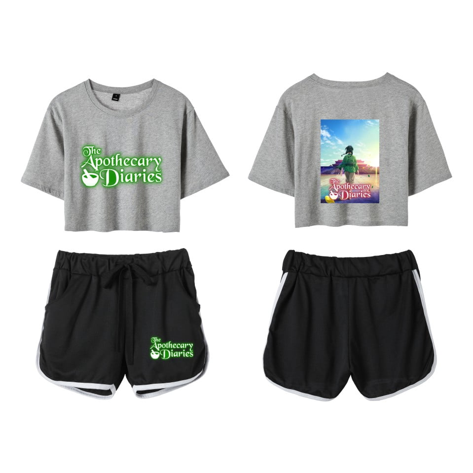 Leveorch The Apothecary Diaries Anime Printed Crop Top and Shorts Suit ...