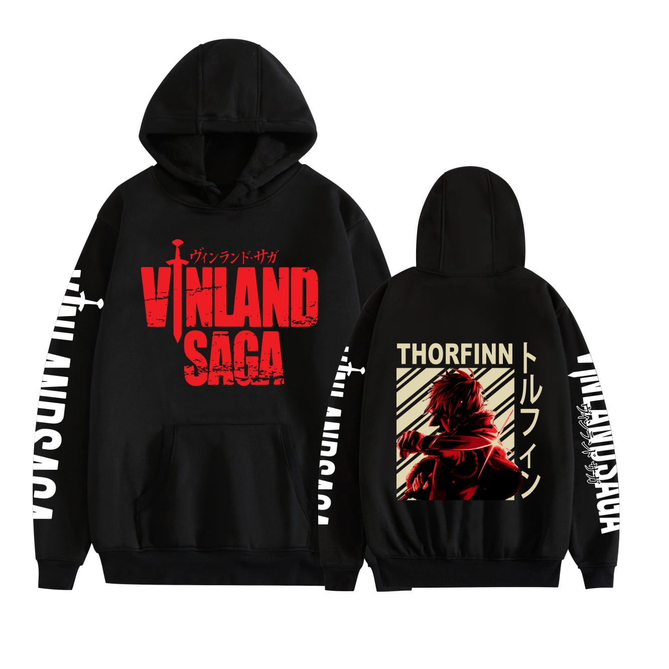 Leveorch Vinland Saga Hoodie Unisex Long Sleeve Sweatshirt Anime Hooded ...