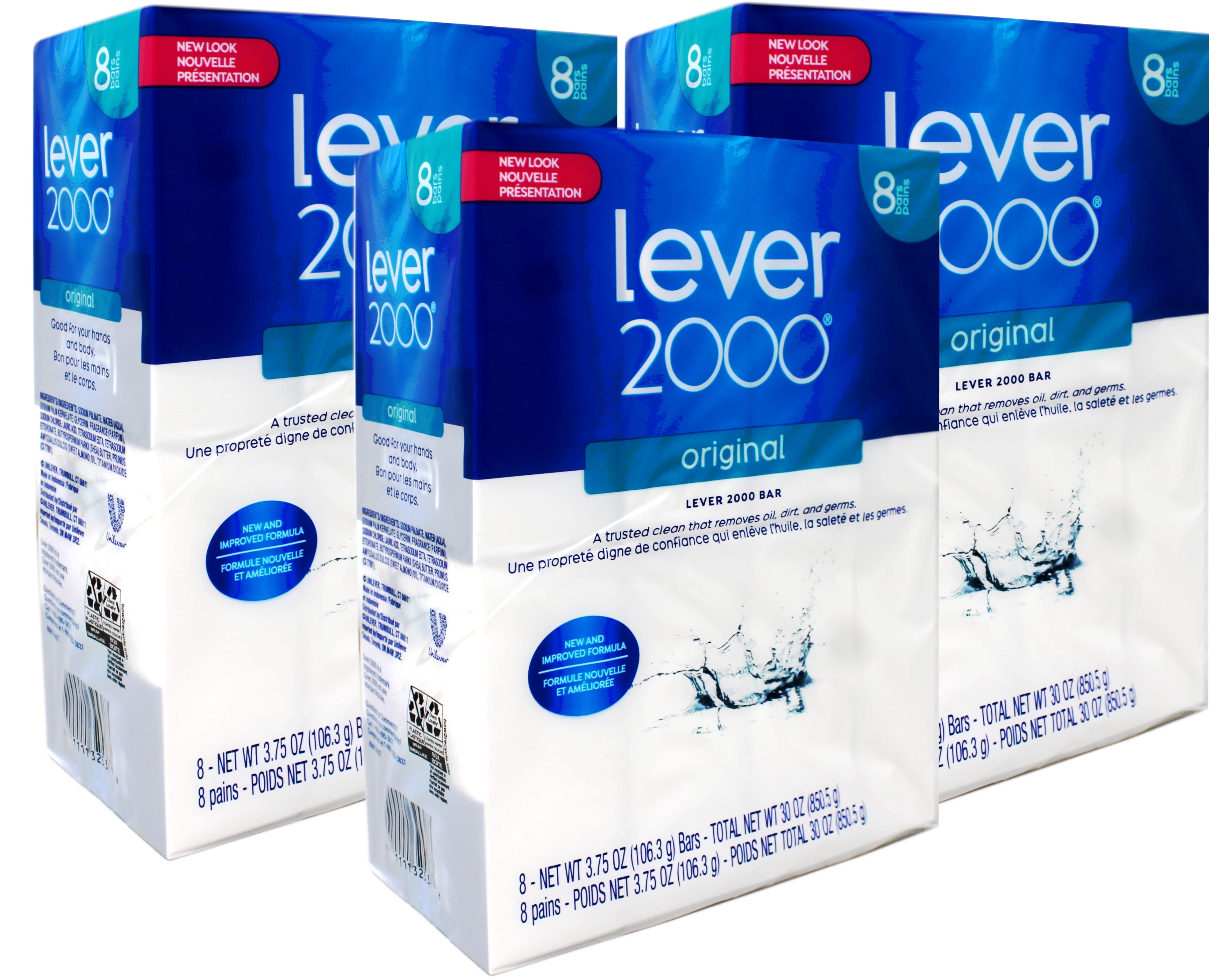 Lever 2000 Original Refreshing Bar Soap, 3.75 OZ 8 Count - 3 Pack ...