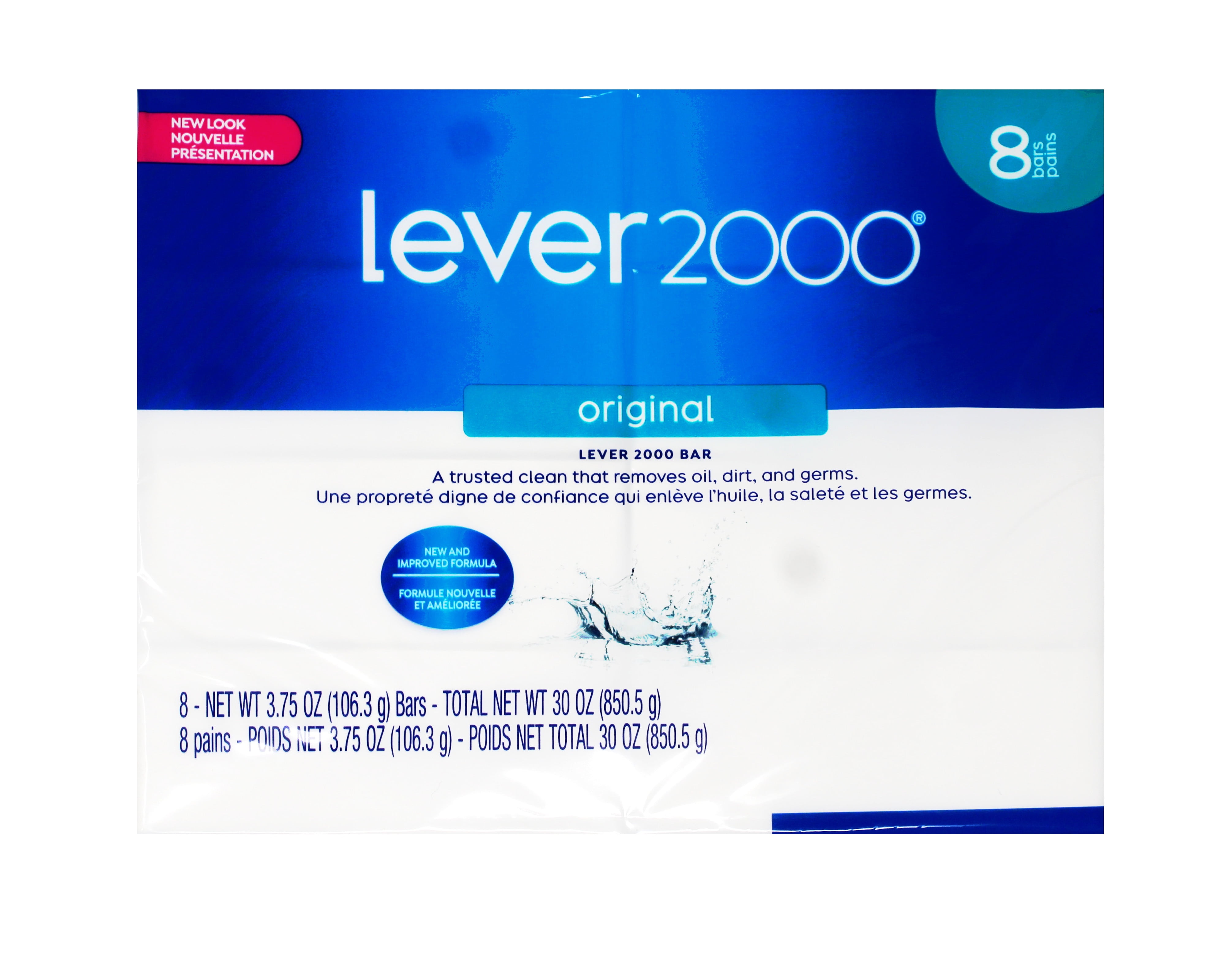 LEVER 2000 BODY WASH 3.15 oz Bar Pack of 8, Original Soap Bar for Body ...