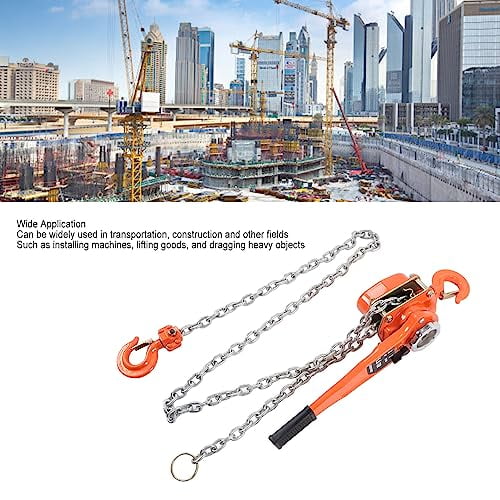 Lever Chain Hoist, 1.5 Ton Manual Chain Block Heavy Duty Commercial ...