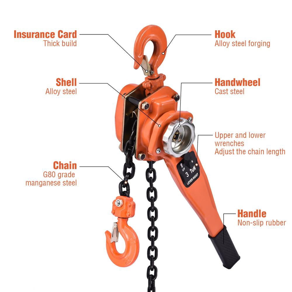 Mulaxen Lever Chain Hoist, Hoist Accessories Lift Lever Hoist Ratchet ...