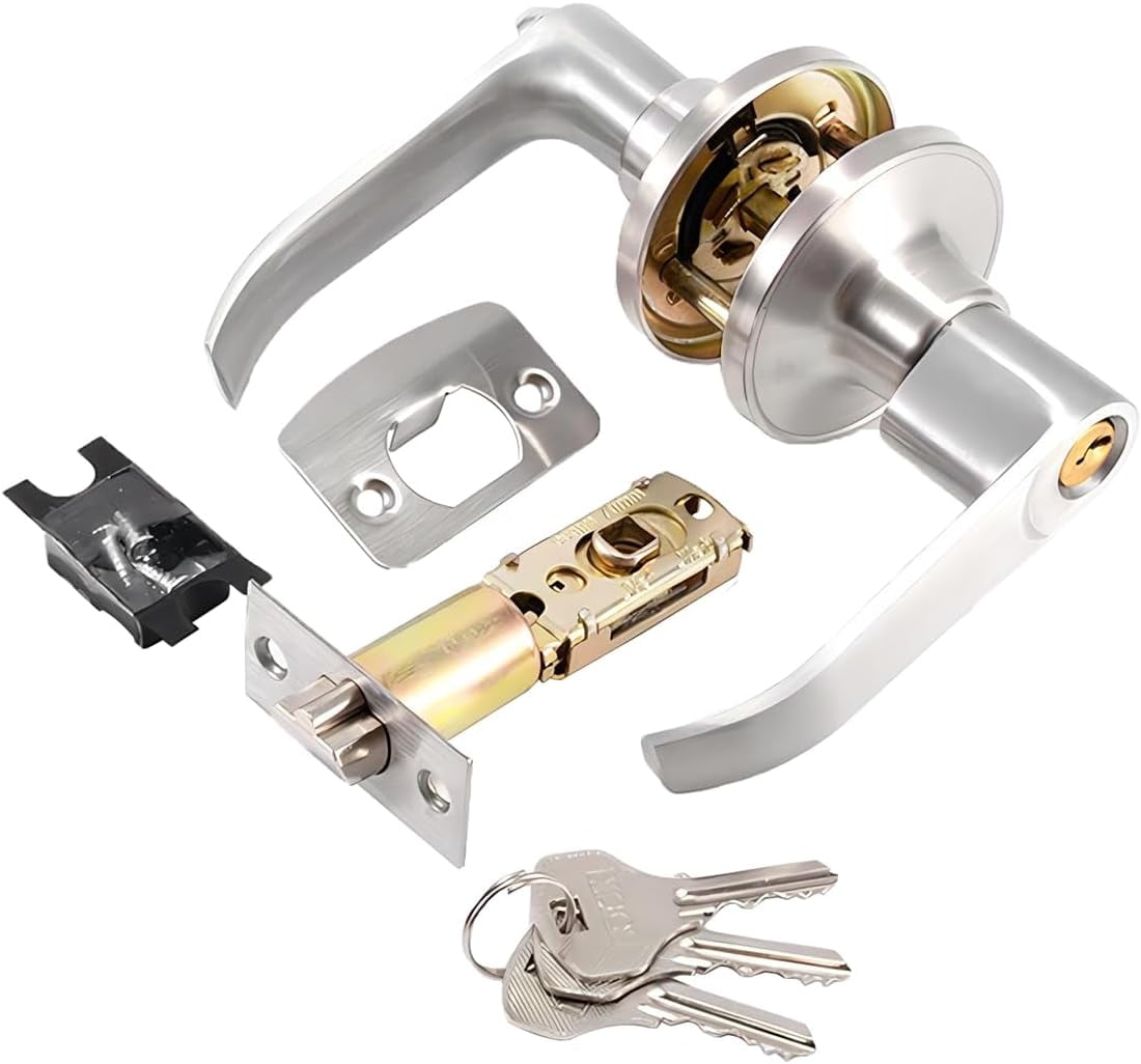 Lever Door Handle Lock with Keys,Privacy Knob Locking Device, Security ...