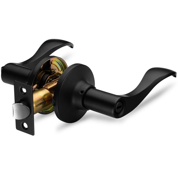 Lever Door Handle [thumb Turn Lock On Theide] For Bedroom Or Bathroom ...