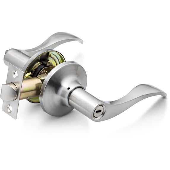 Lever Door Handle [thumb Turn Lock On Theide] For Bedroom Or Bathroom ...