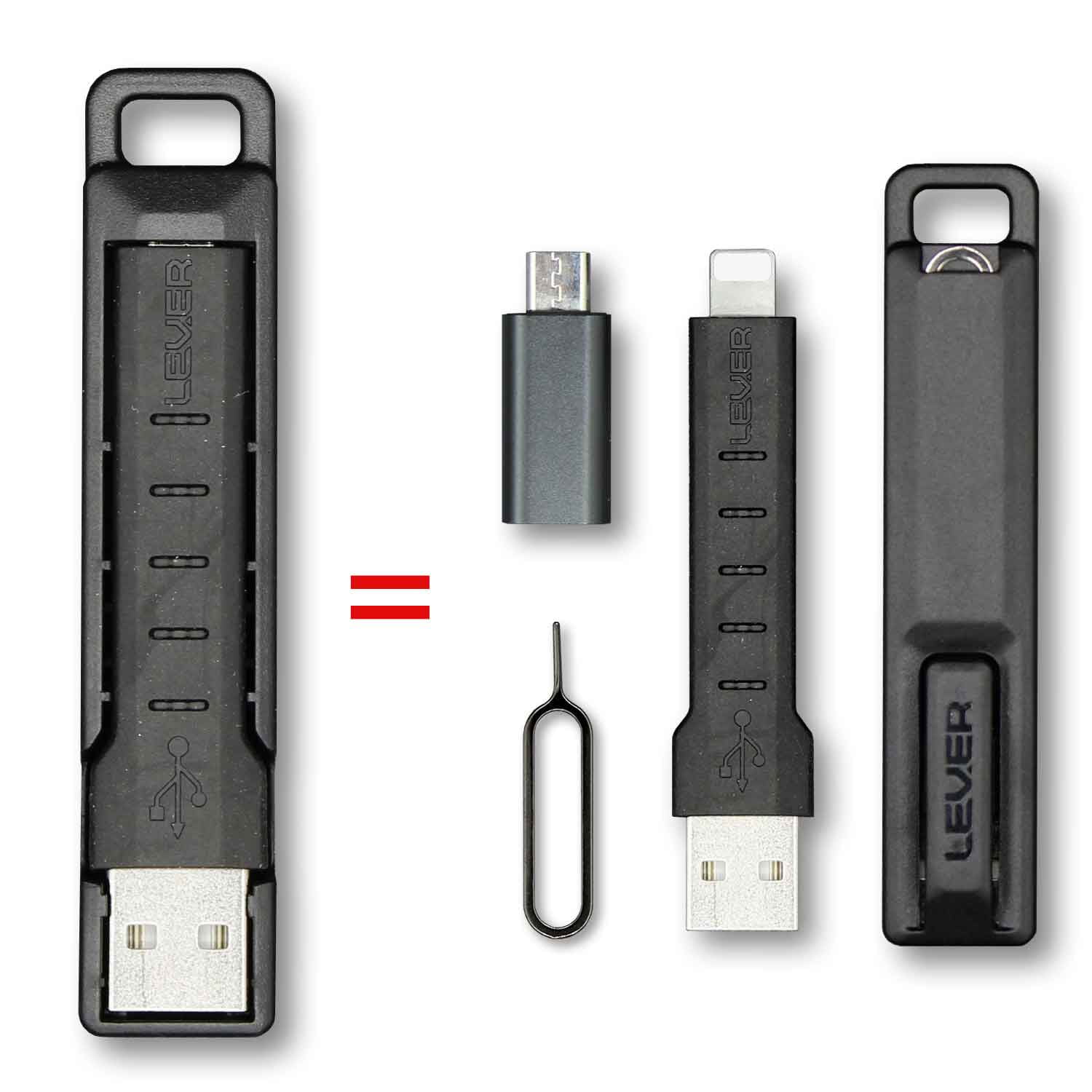 Lever Gear CableKit - Key Chain Charging Cable Compatible with Apple ...