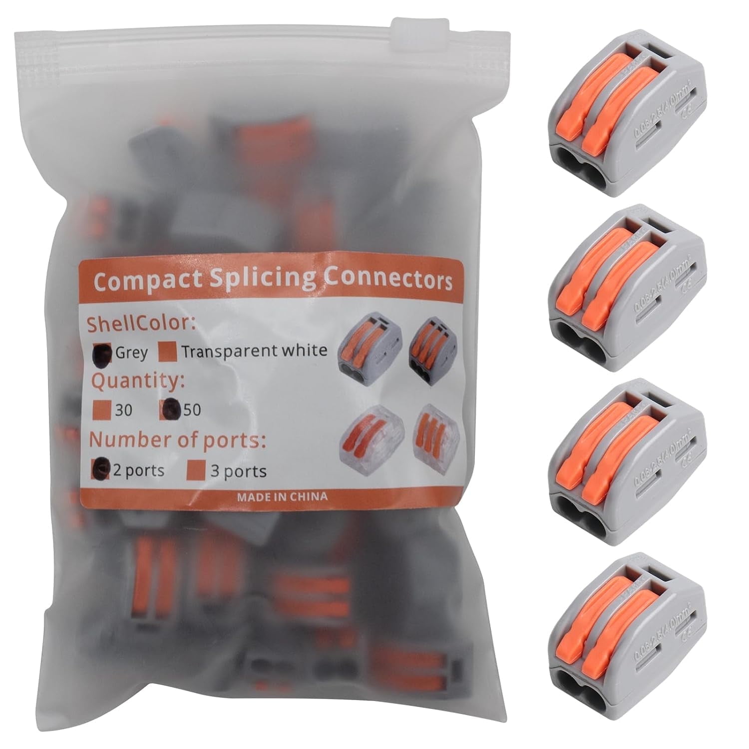 Lever Nuts Wire Connectors 3 Port, 28-12AWG Wire Connector, Compact ...