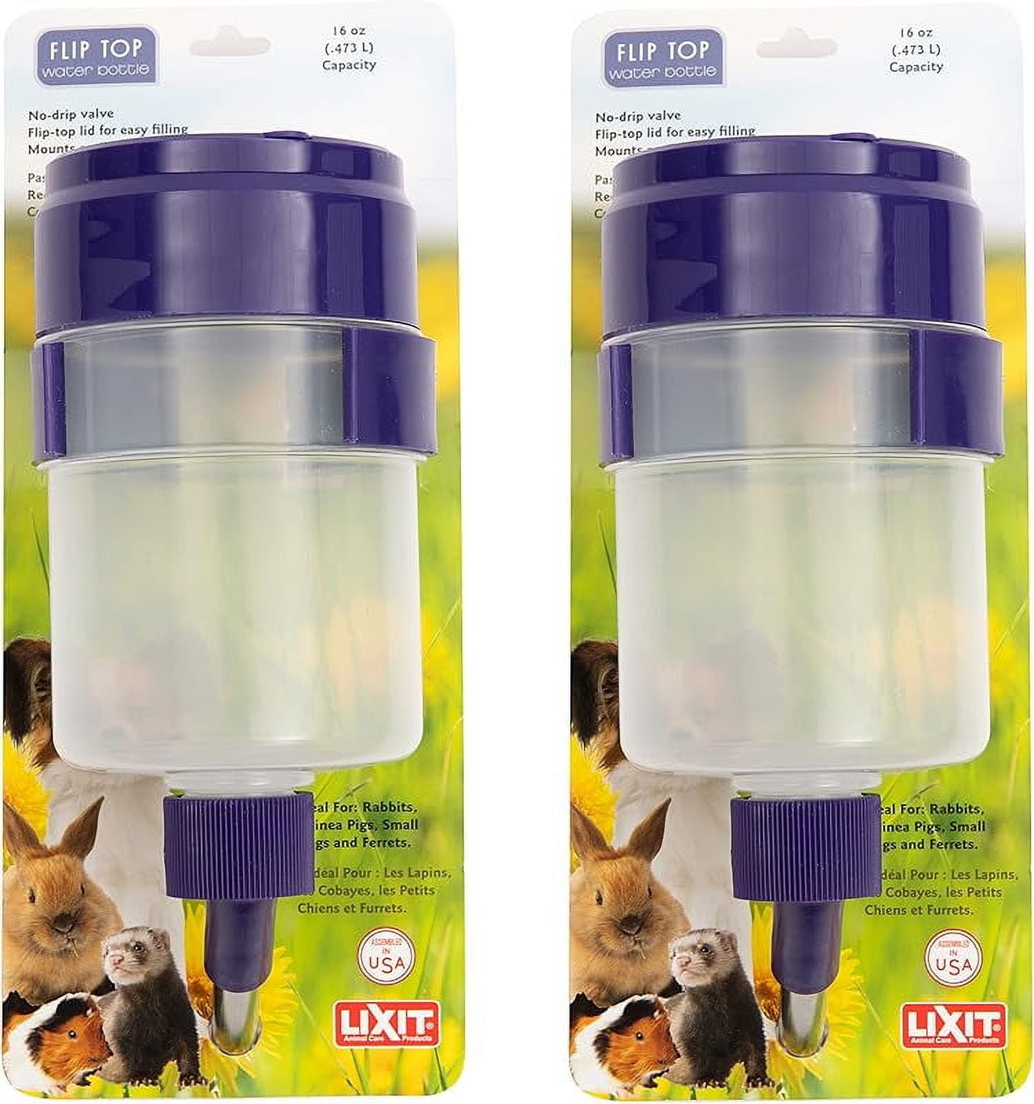 Lever Valve Top Fill No Drip Water Bottles for Rabbits, Chinchillas ...