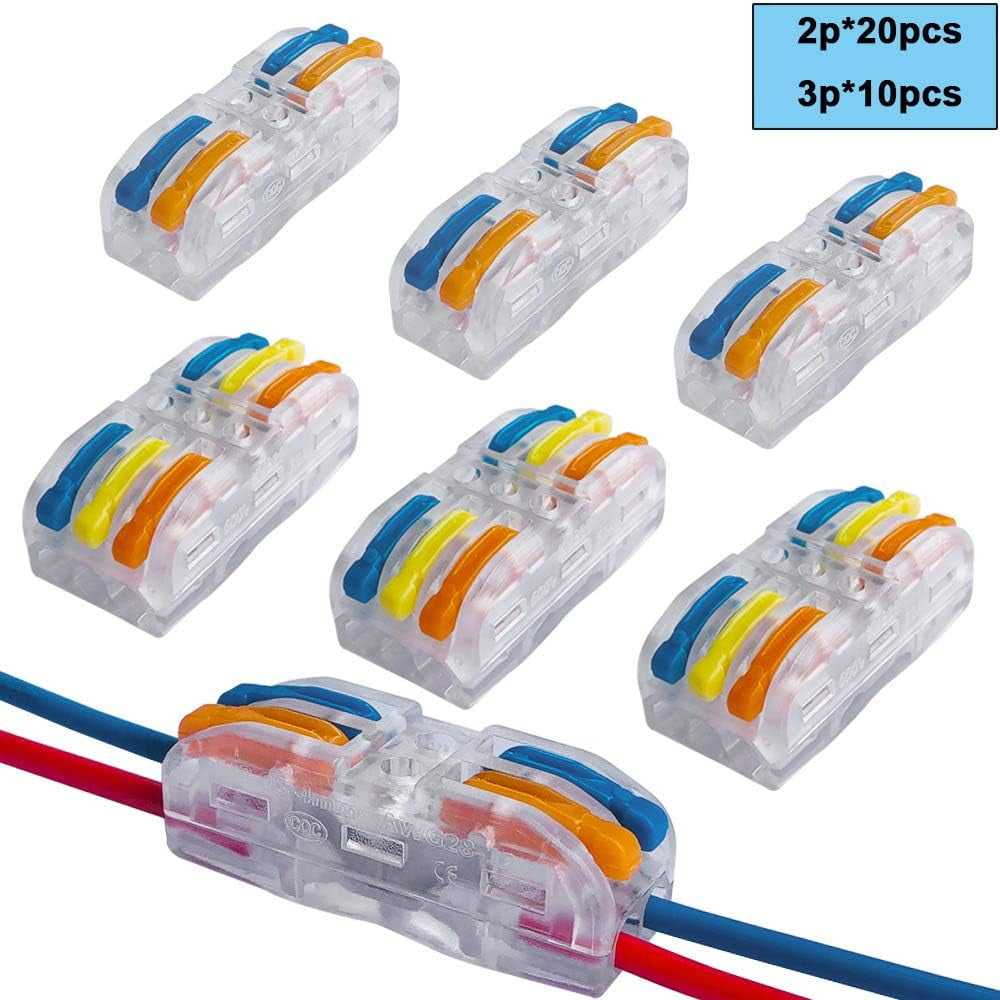 Lever Wire Compact Connectors, Inline Wire Connectors for Universal ...
