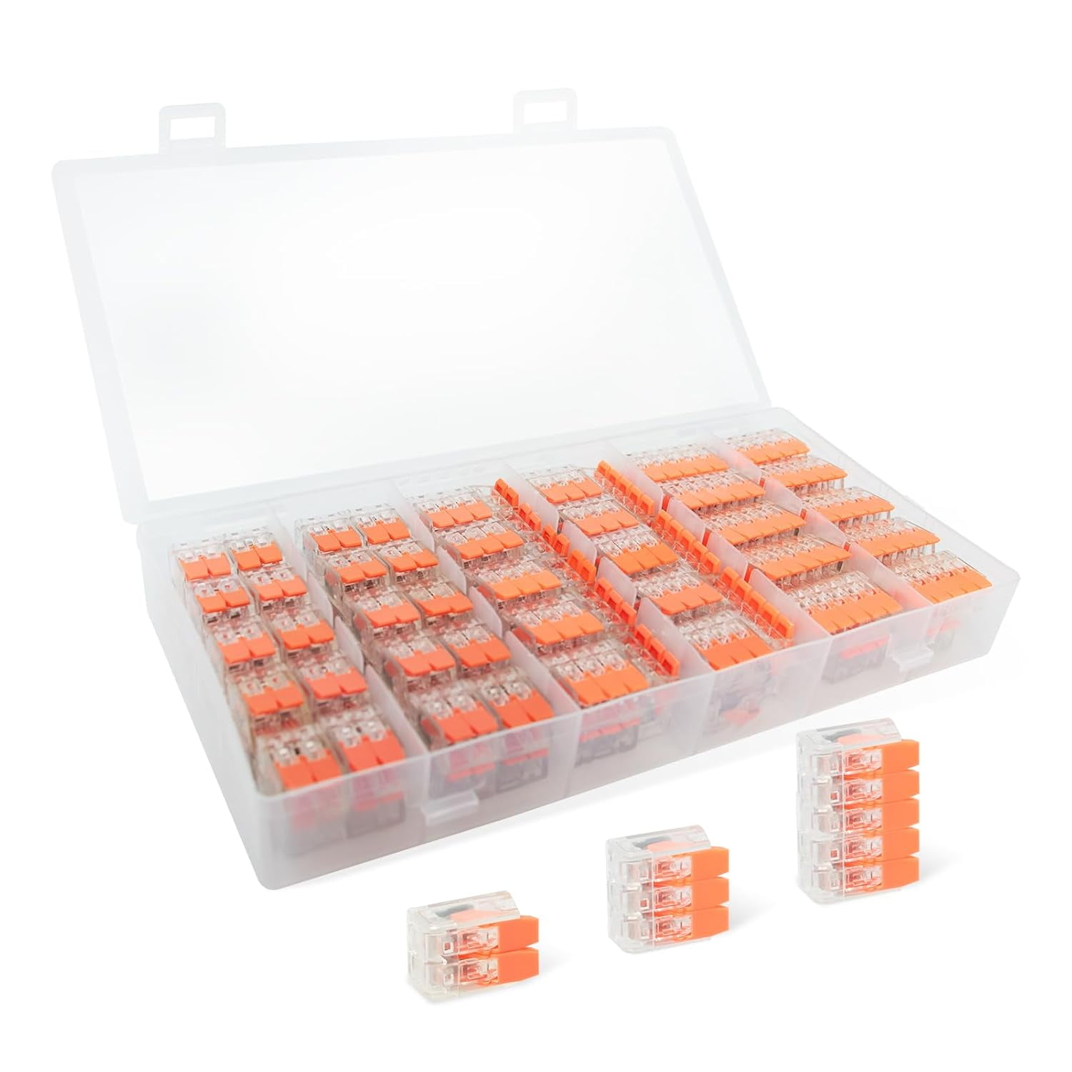 Lever Wire Connector Kit, 90 PCS Transparent Compact Splicing Wire ...