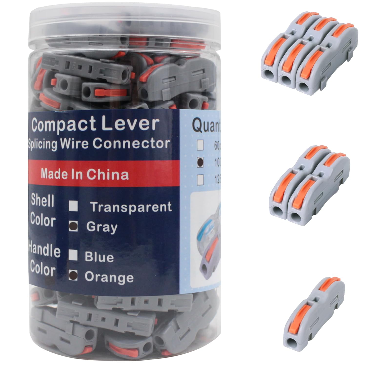 Lever Wire Connectors, 100 Pcs in Buckets of Quick Connect Eletrical ...