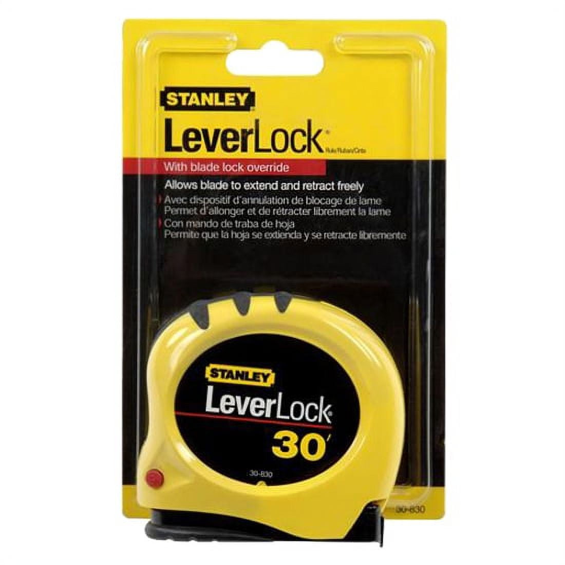 Stanley STHT30830 Lever Lock Tape Rule, 30' x 1" - Walmart.com