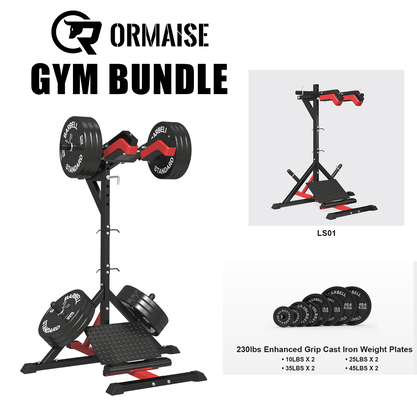 Leverage Squat/Calf Machine, Leg Exercise Machine with 550 lbs Capacity ...