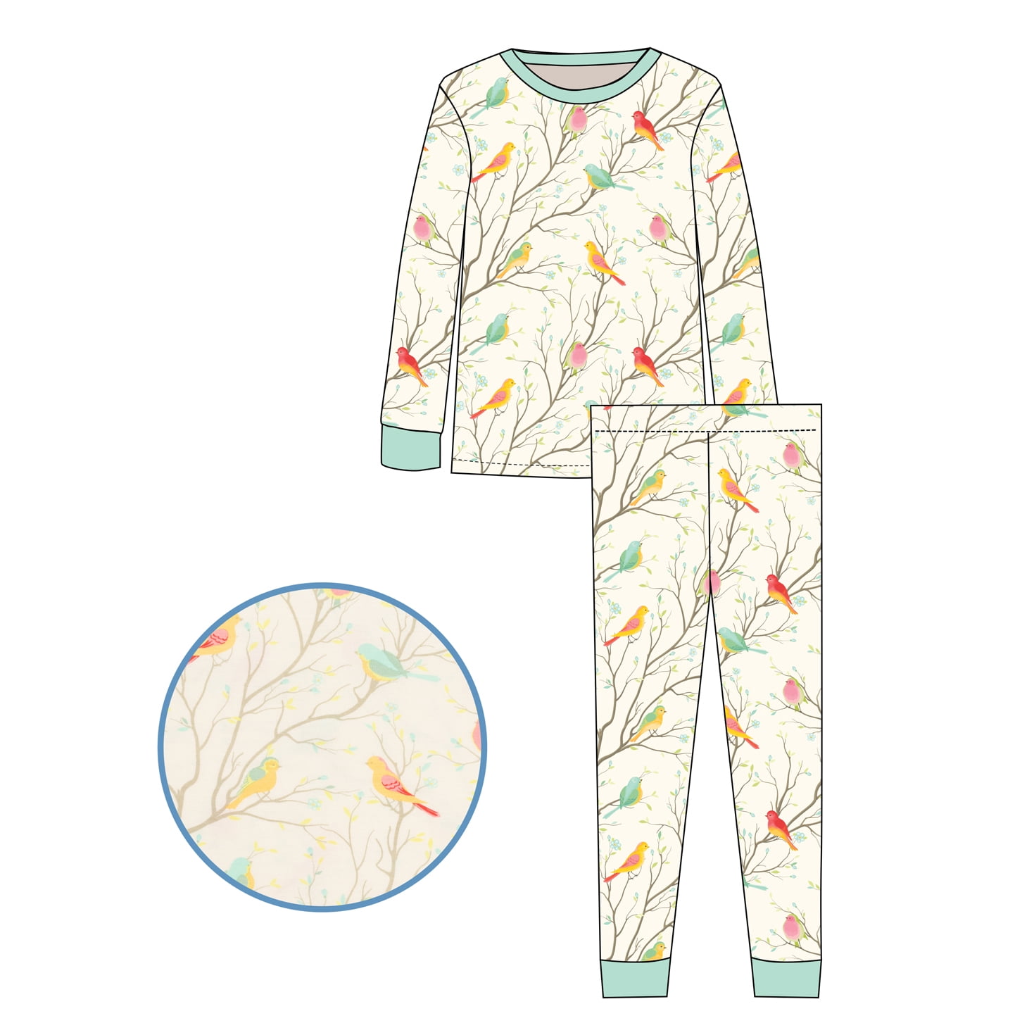 Leveret Baby Boys Girls Kids Two Piece Bamboo Pajamas Birds 6 Years ...