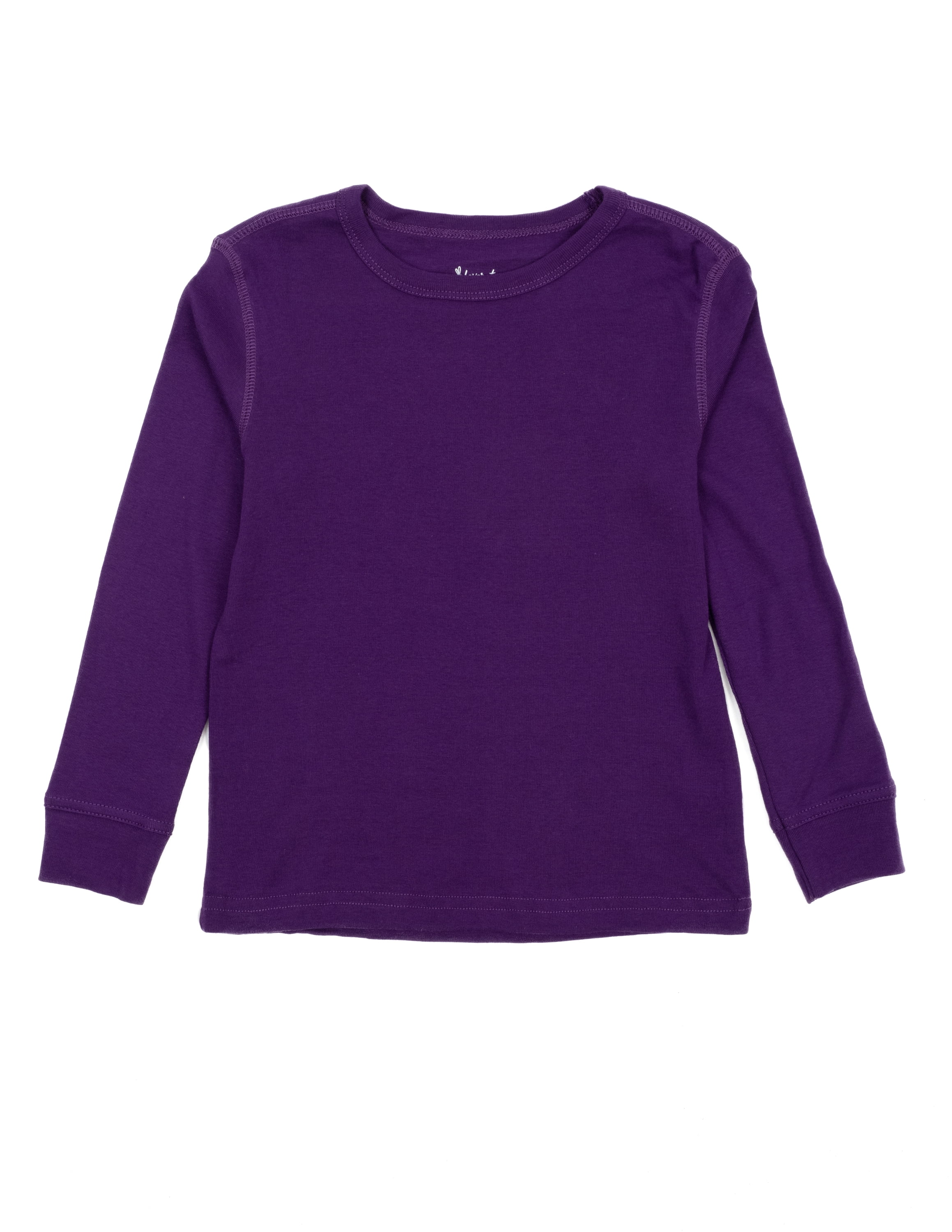 Leveret Kids Long Sleeve Cotton T-Shirt Dark Purple 12 Year - Walmart.com