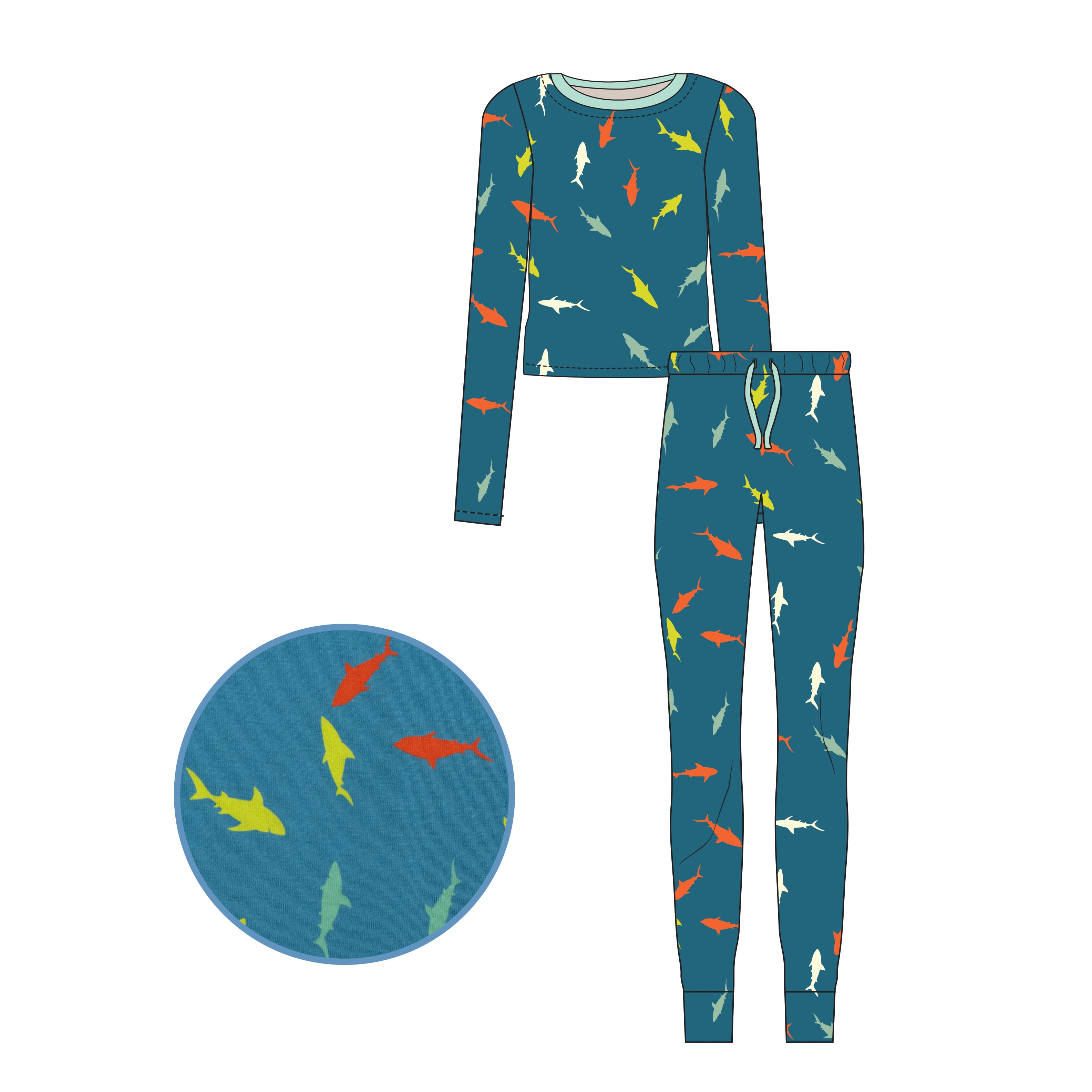 Leveret Womens Two Piece Bamboo Pajamas Fish Small - Walmart.com