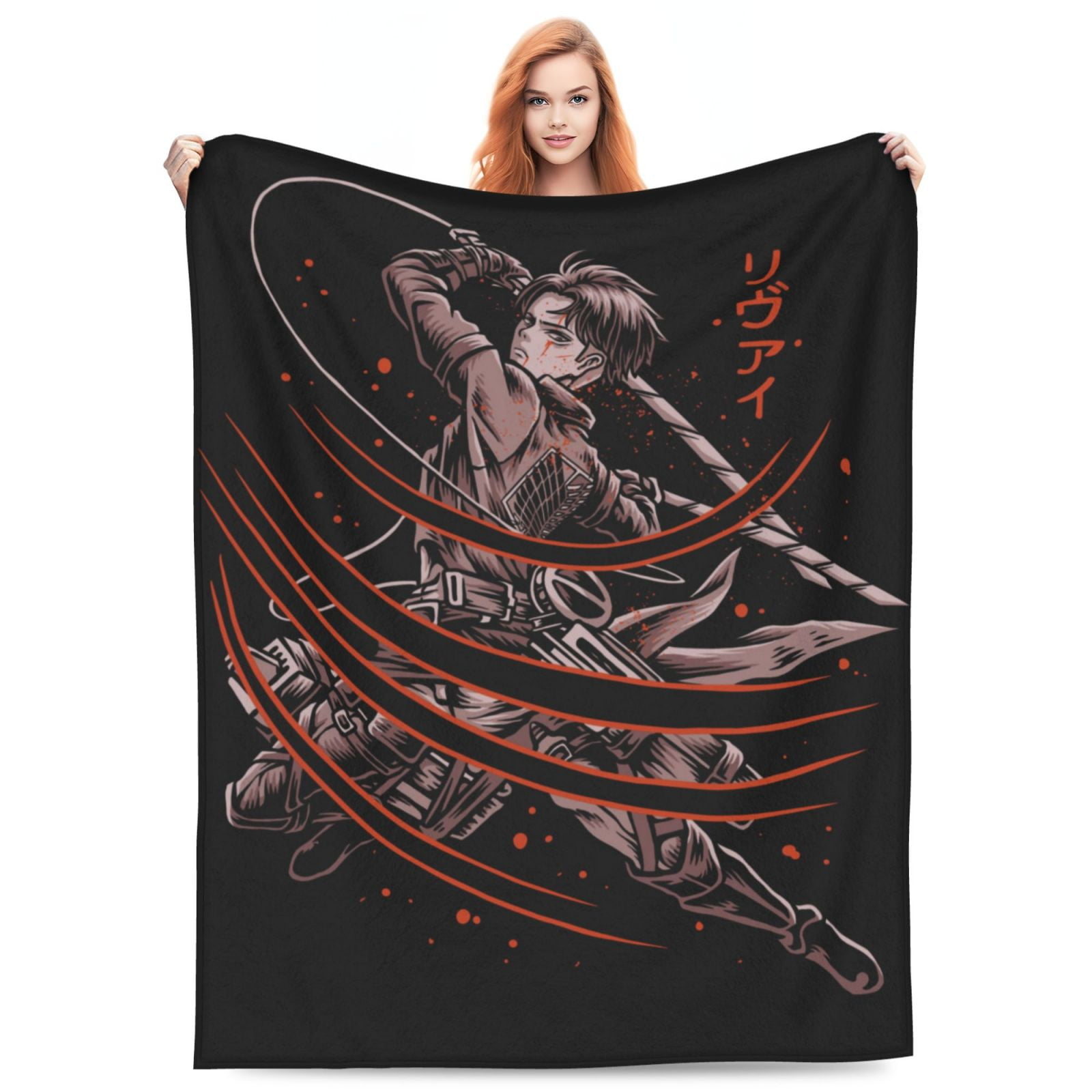 Levi Ackerman Fleece Blanket Throw Soft Cozy Plush Blanket For Couch ...