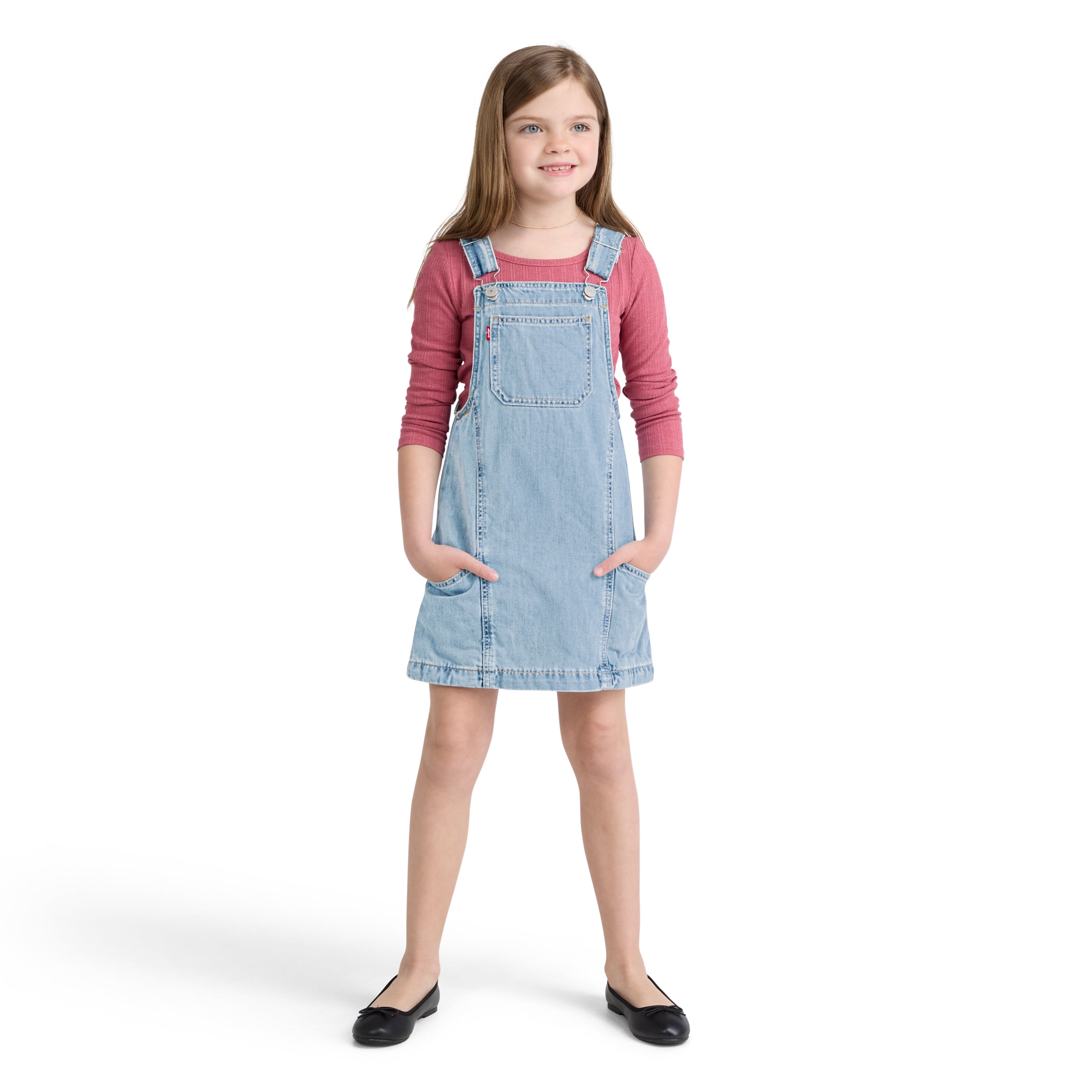 Levi Girls Side Pocket Skirtall Dress, Sizes 7-16 - Walmart.com