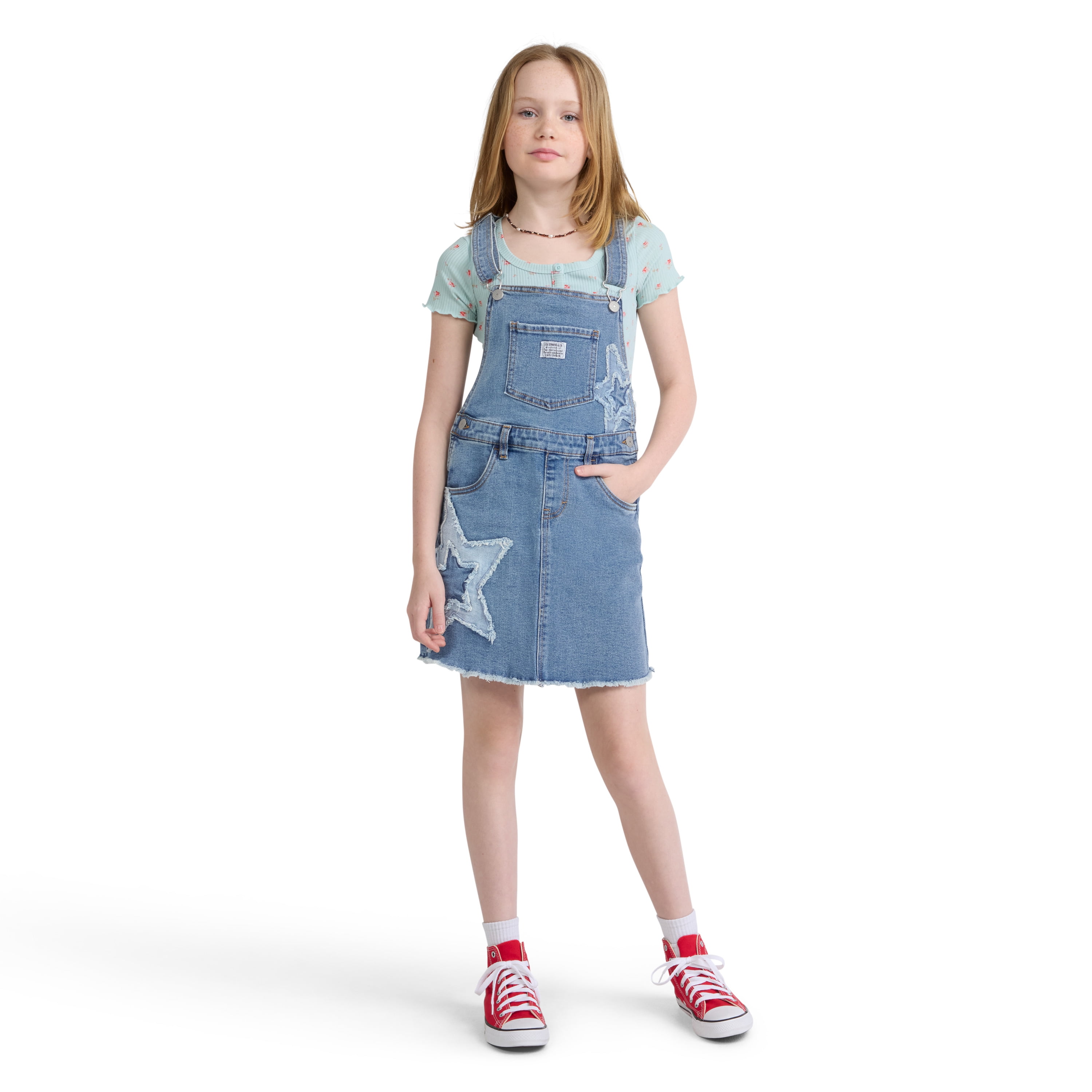 Levi Girls Skirtall with Fray Edge Dress, Sizes 7-16 - Walmart.com