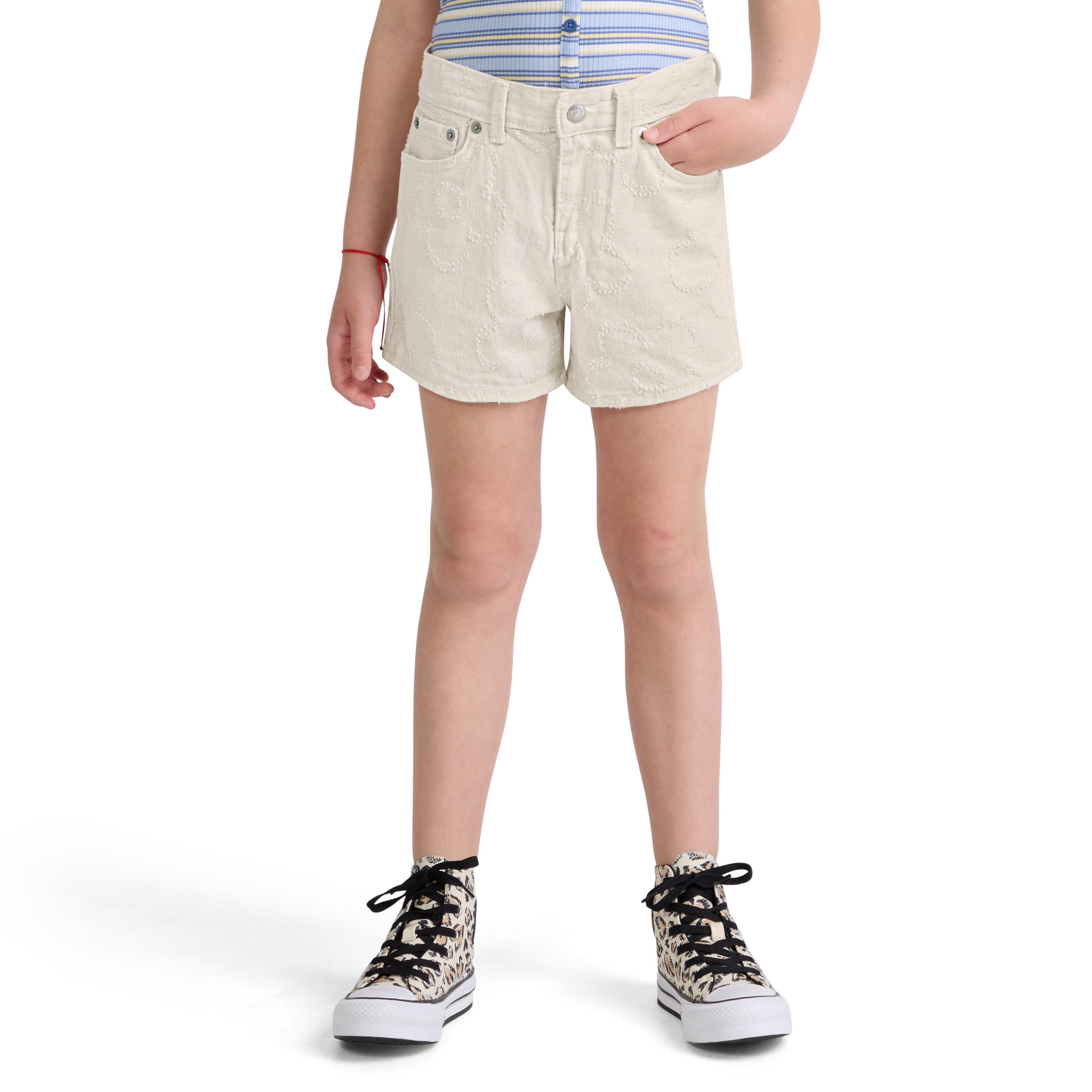 Levi Girls Textured A-Line Shorts, Sizes 4-16 - Walmart.com