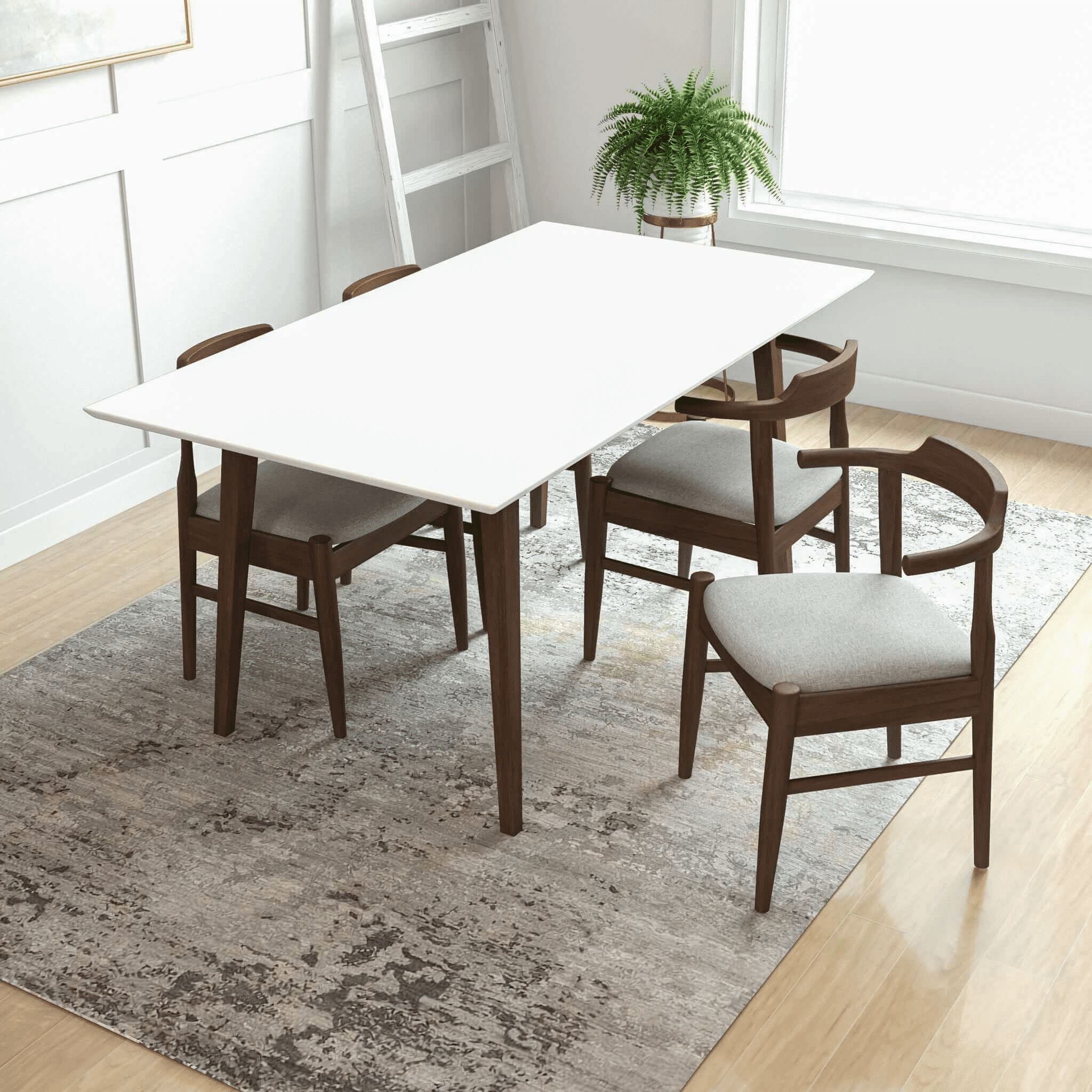 Levi Modern Style Solid Wood Rectangular Dining Kitchen Table 47 ...