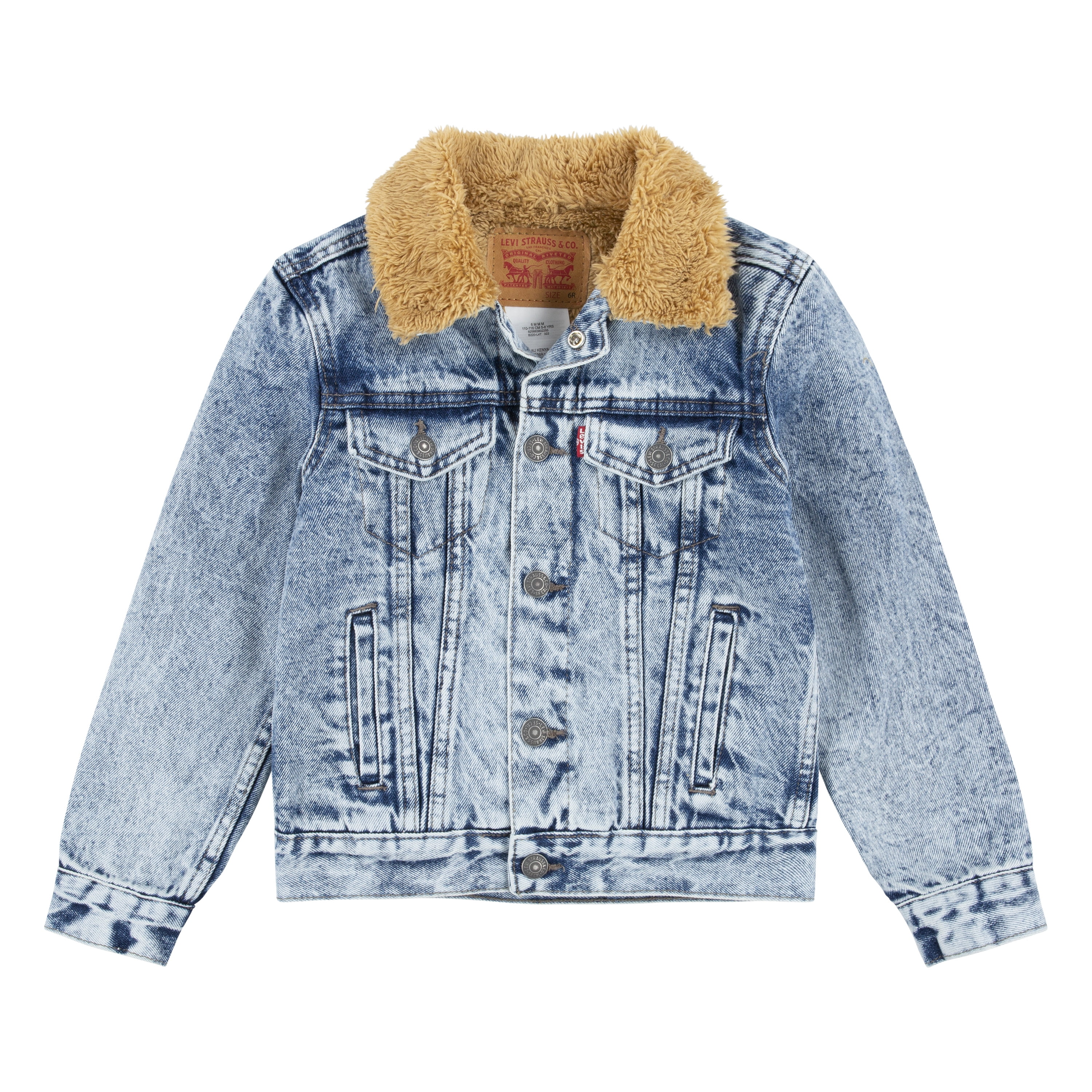 Levi's Boys' Faux Shearling Denim Trucker Jacket, Sizes 4-7 - Walmart.com