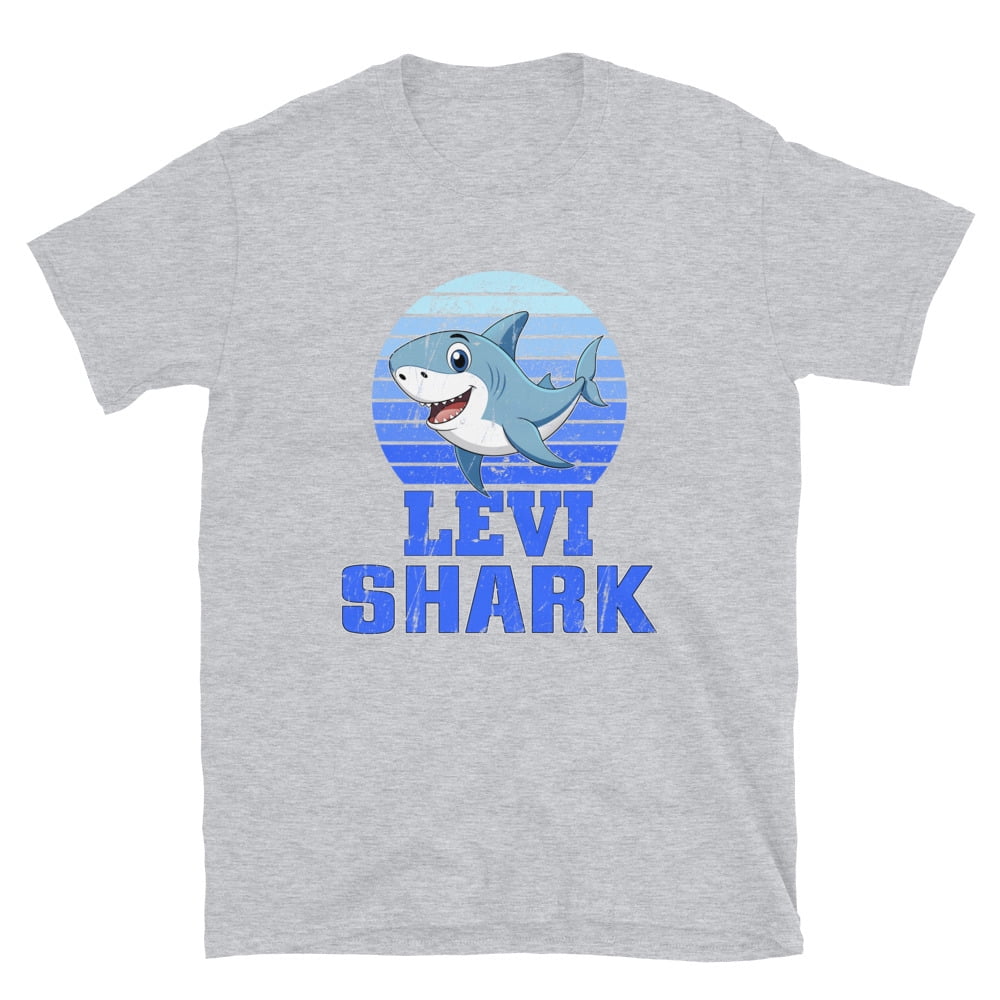 Levi Shark Family Reunion Squad First Last Name (Sport Grey, M ...