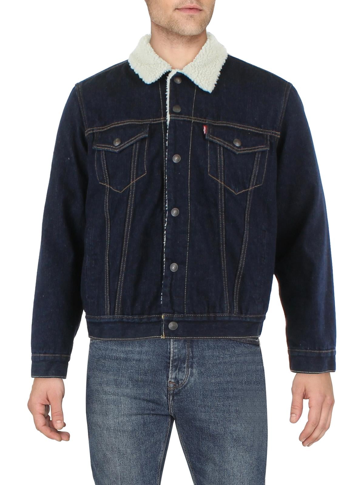 Levi Strauss & Co. Mens Denim Sherpa Lined Trucker Jacket - Walmart.com