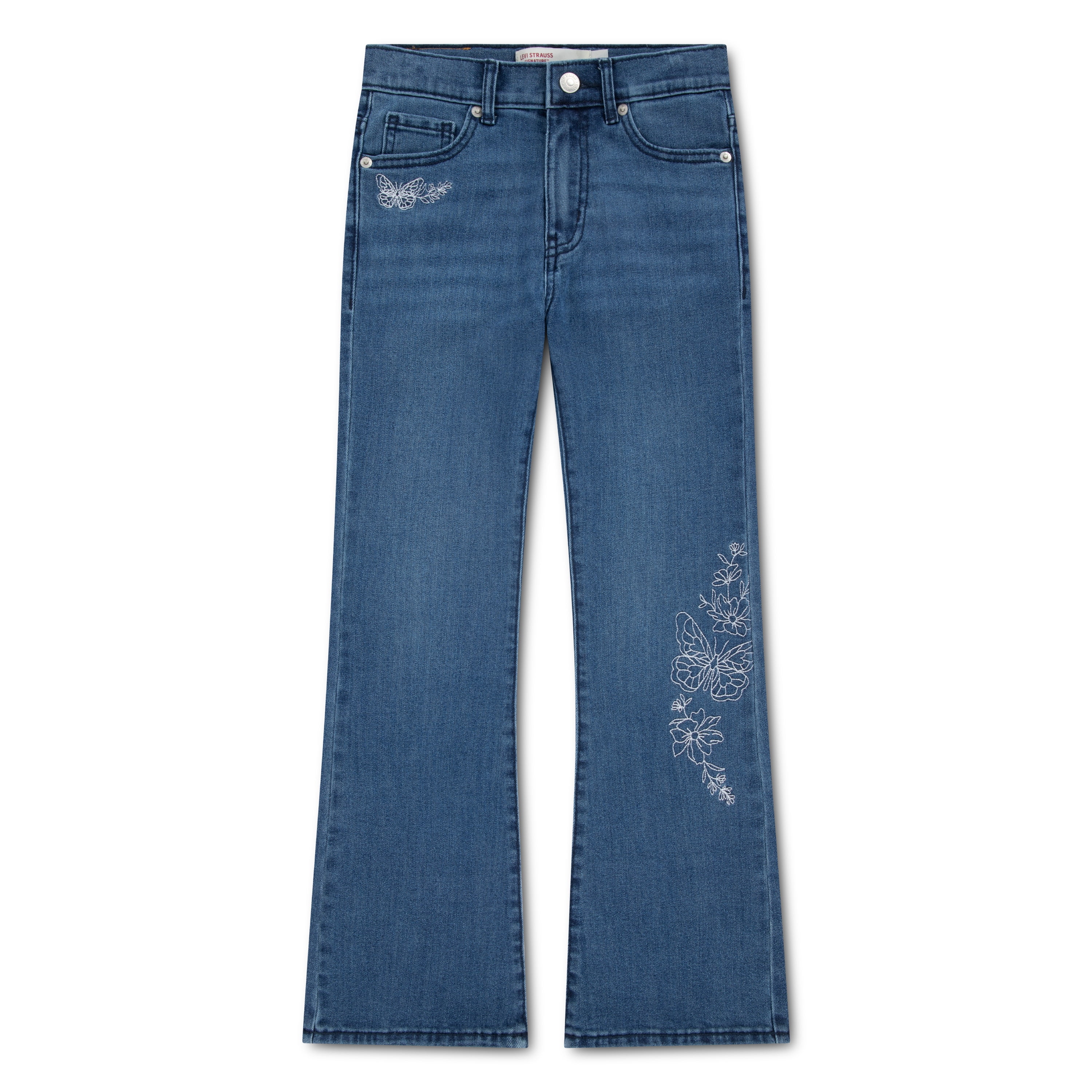 Levi Strauss Signature Girls Butterfly Embroidered Flare Jean, Size 5 ...