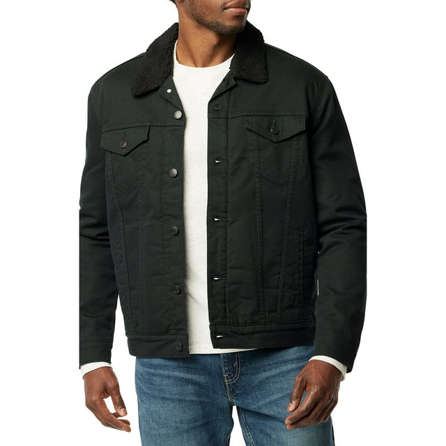 Levi Strauss Signature Men's Sherpa Lined Trucker Jacket Denim Quilted ...