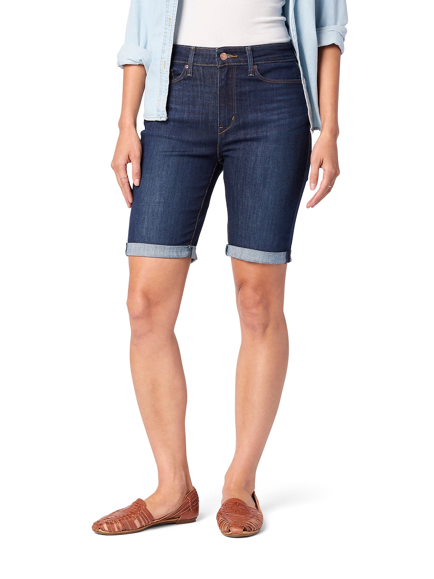 Levi Strauss Signature Women's Denim Bermuda Shorts, Sizes 2-16 ...