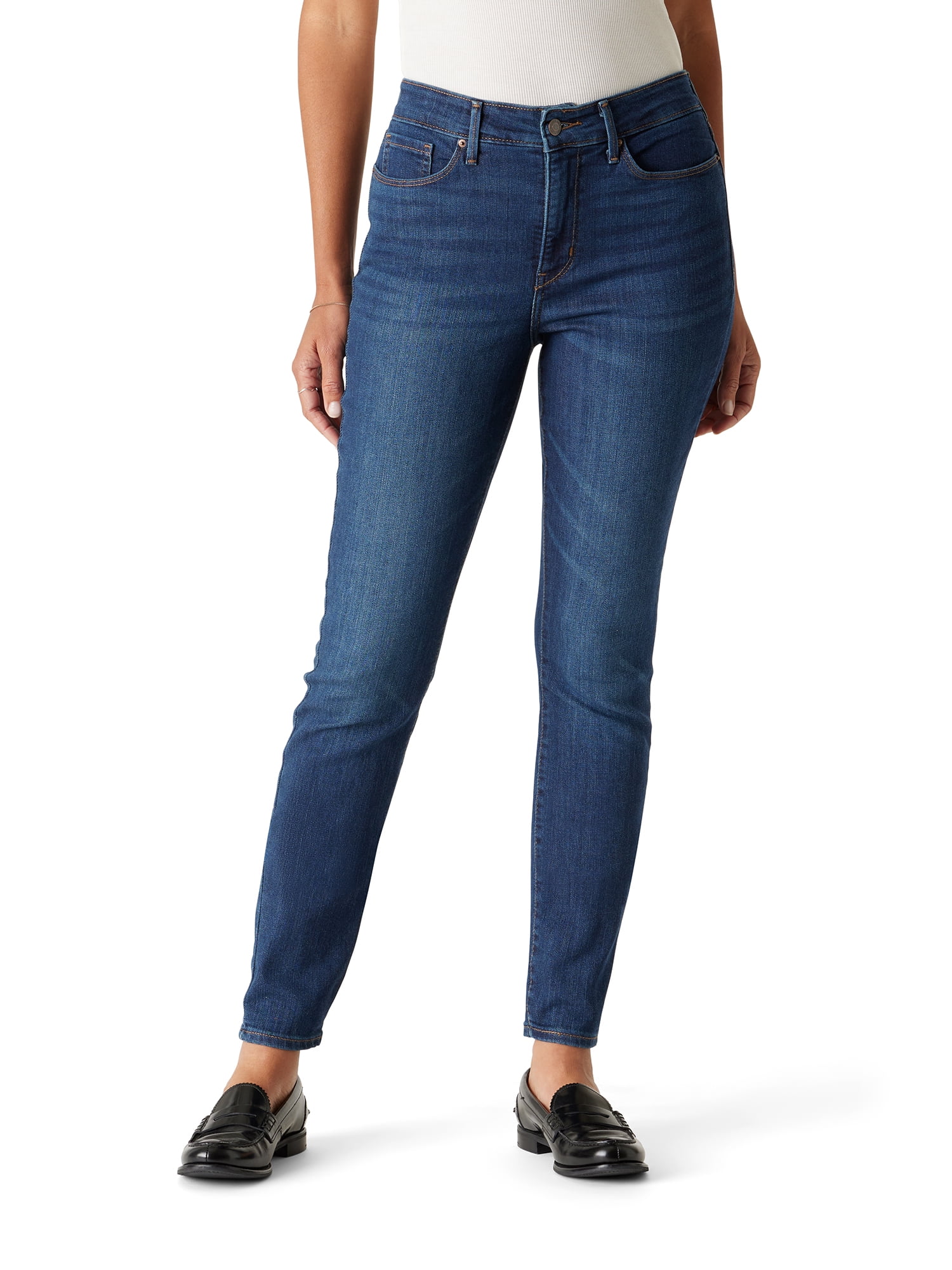 Levi Strauss Signature Women's Mid Rise Skinny Jeans, Tummy-Smoothing ...