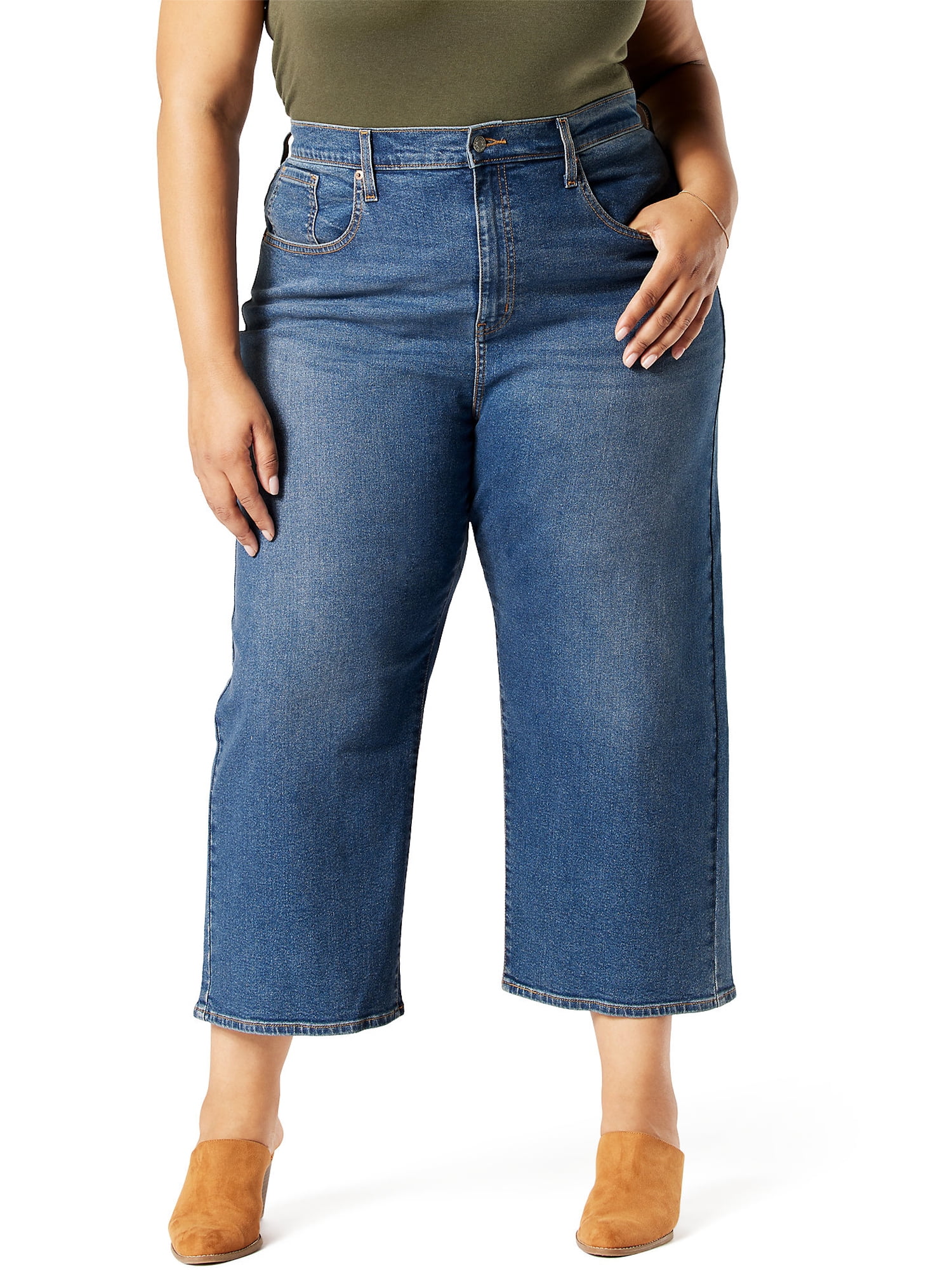 Levi Strauss Signature Women?s Plus Size Heritage High Rise Loose Crop ...