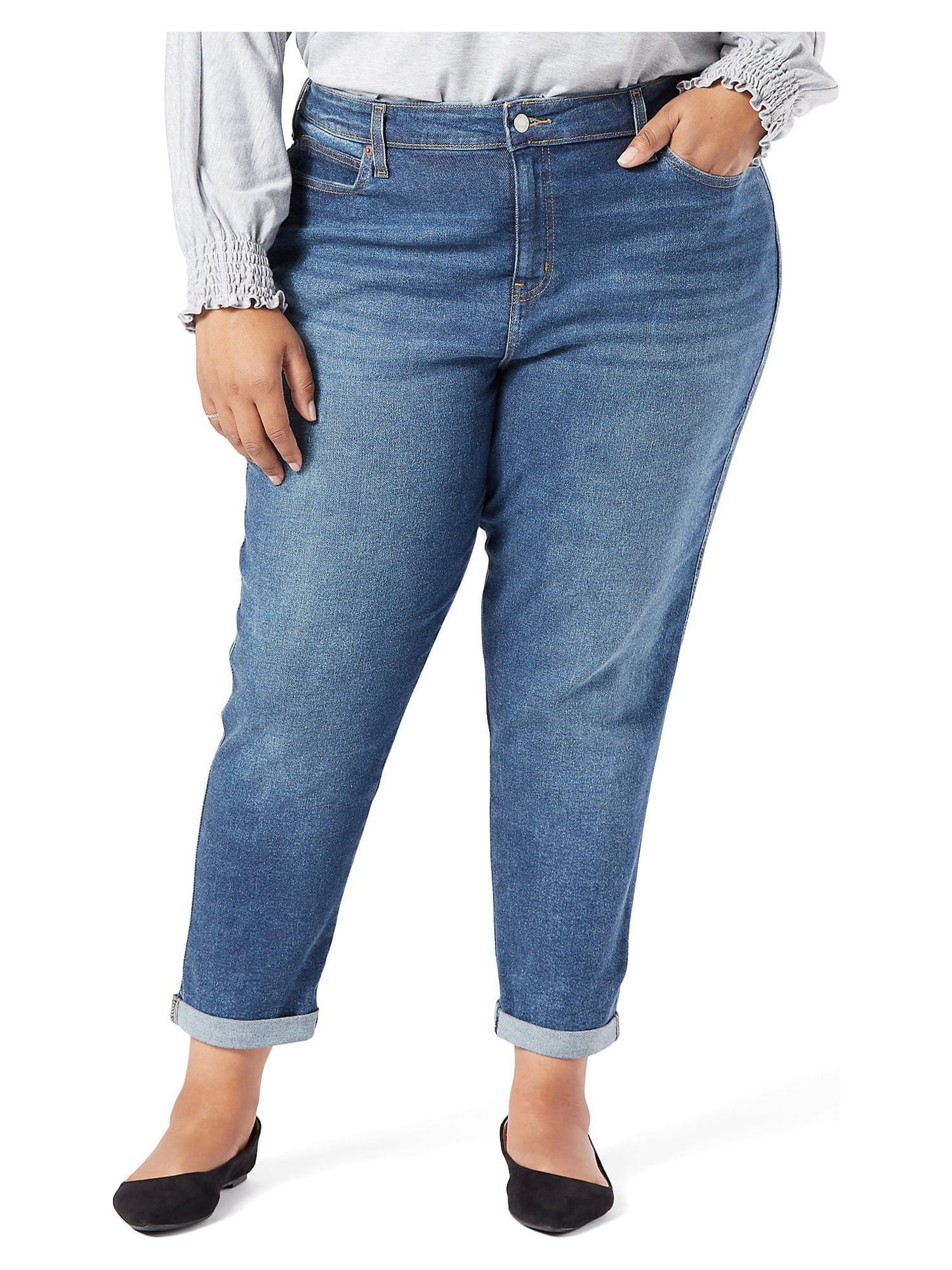 Levi Strauss Signature Women's Plus Size Heritage Mid Rise Slim Fit ...