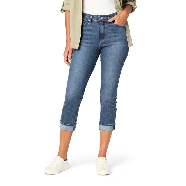 Levi Strauss Signature Women's and Women's Plus Mid Rise Capri Jeans ...