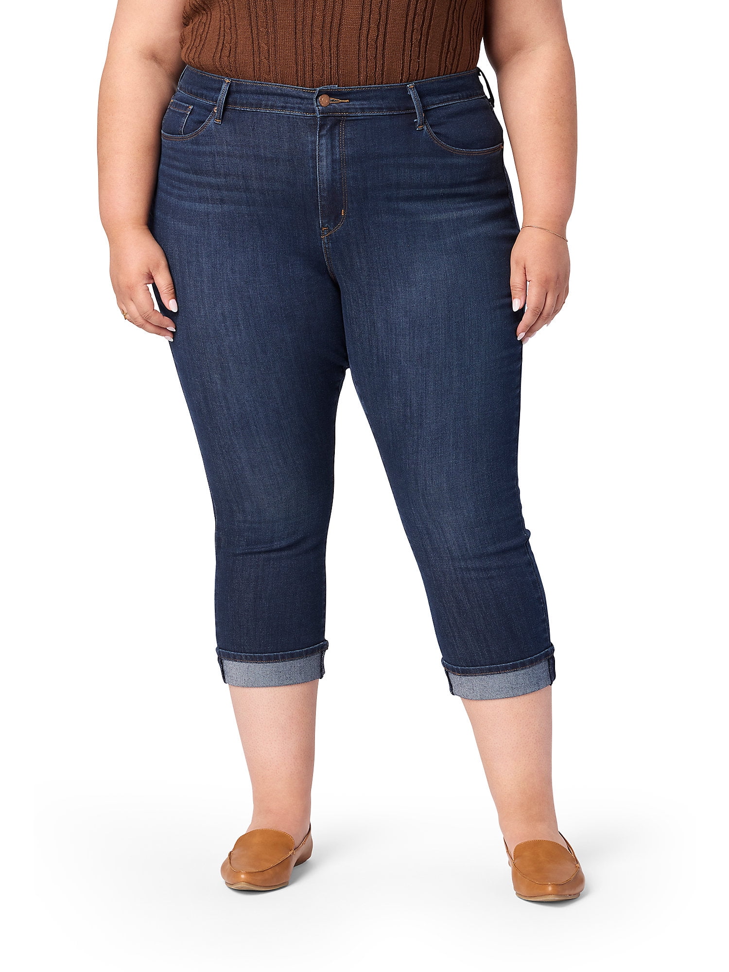Levi Strauss Signature Women's and Women's Plus Mid Rise Capri Jeans ...