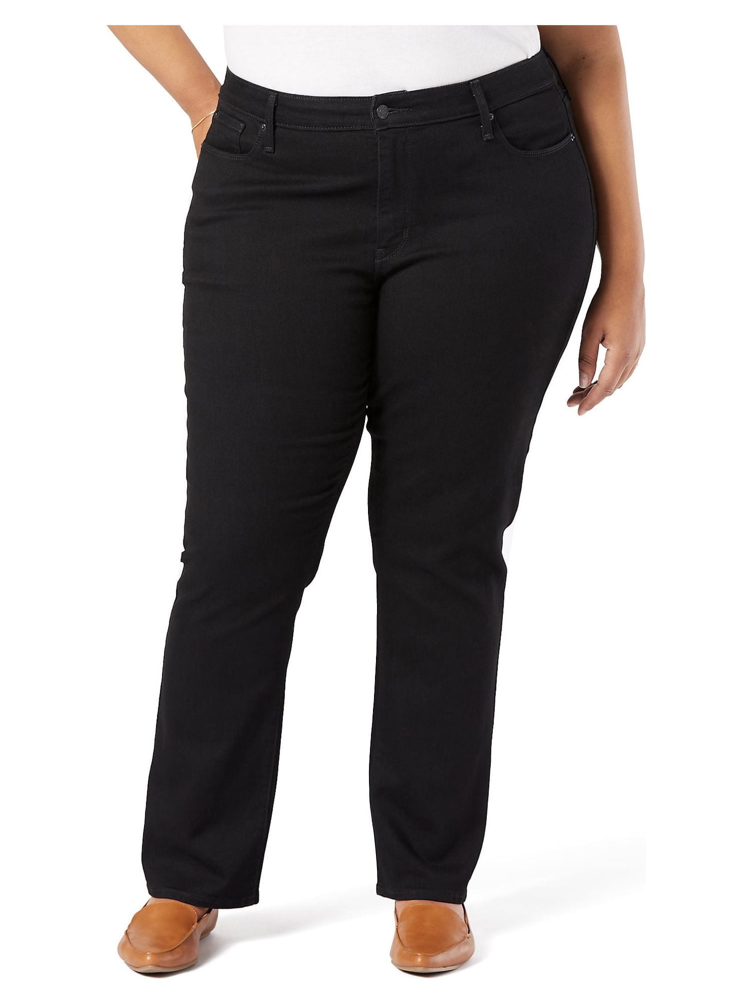 Levi Strauss Signature Women's and Women's Plus Mid Rise Straight Jeans ...