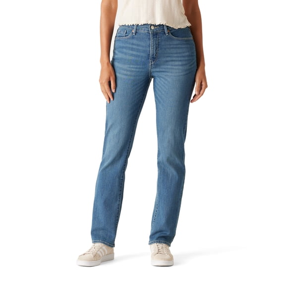Levi Strauss Signature Women's and Women's Plus Mid Rise Straight Jeans ...