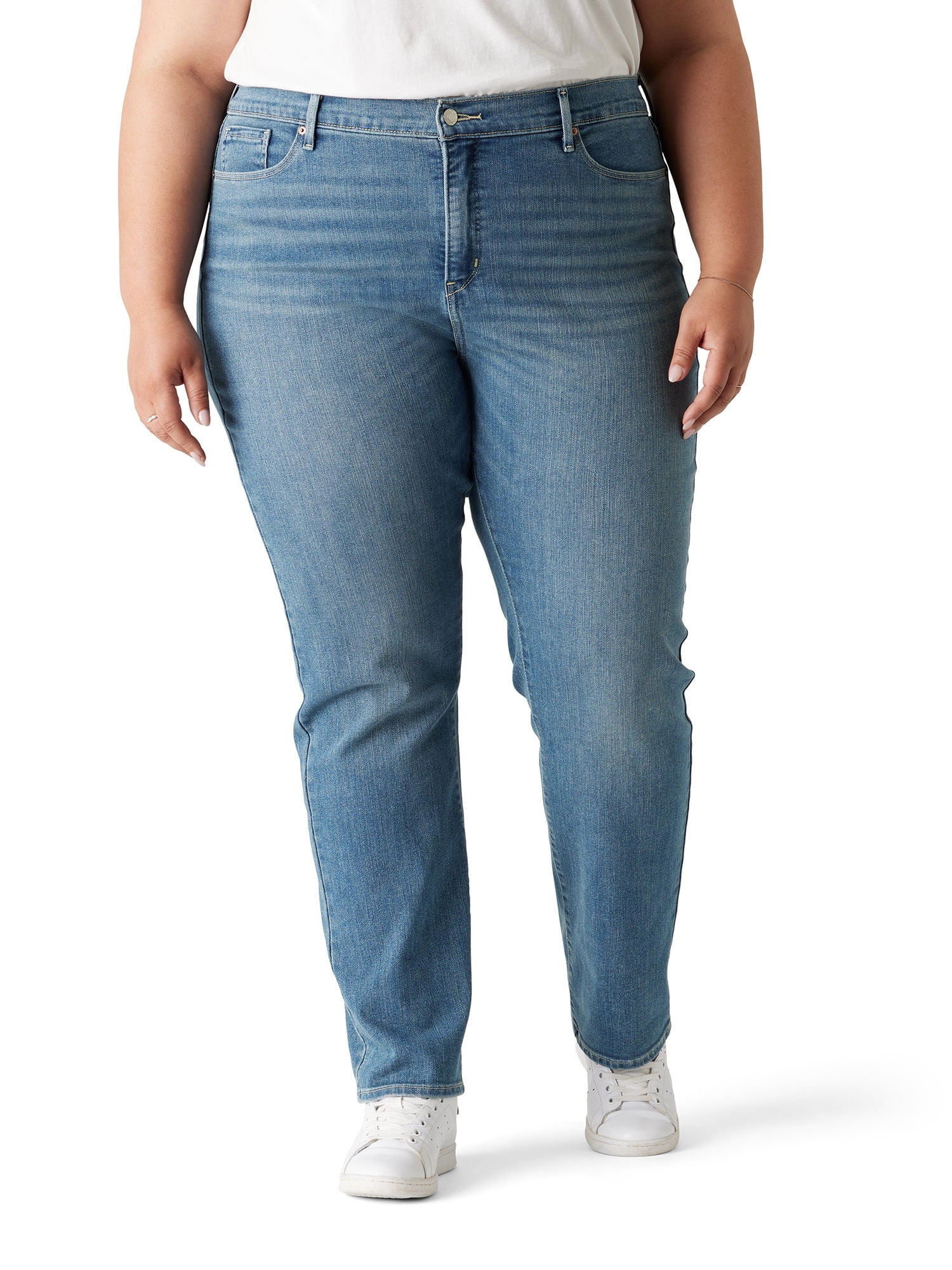 Levi Strauss Signature Women's and Women's Plus Mid Rise Straight Jeans ...