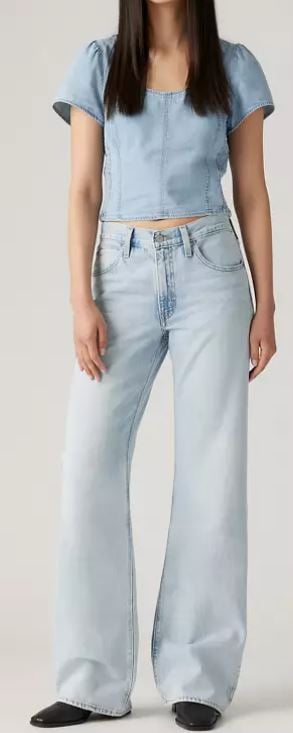 Levi's ABRAIDED ART Women's '94 Cotton Baggy-Fit Bootcut Jeans, US ...